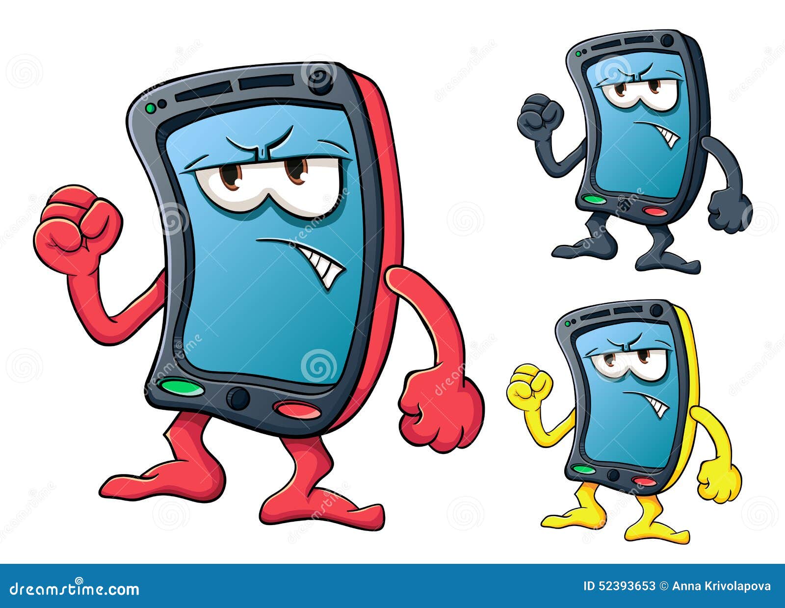 Cute cartoon smartphone stock vector. Illustration of background - 52393653