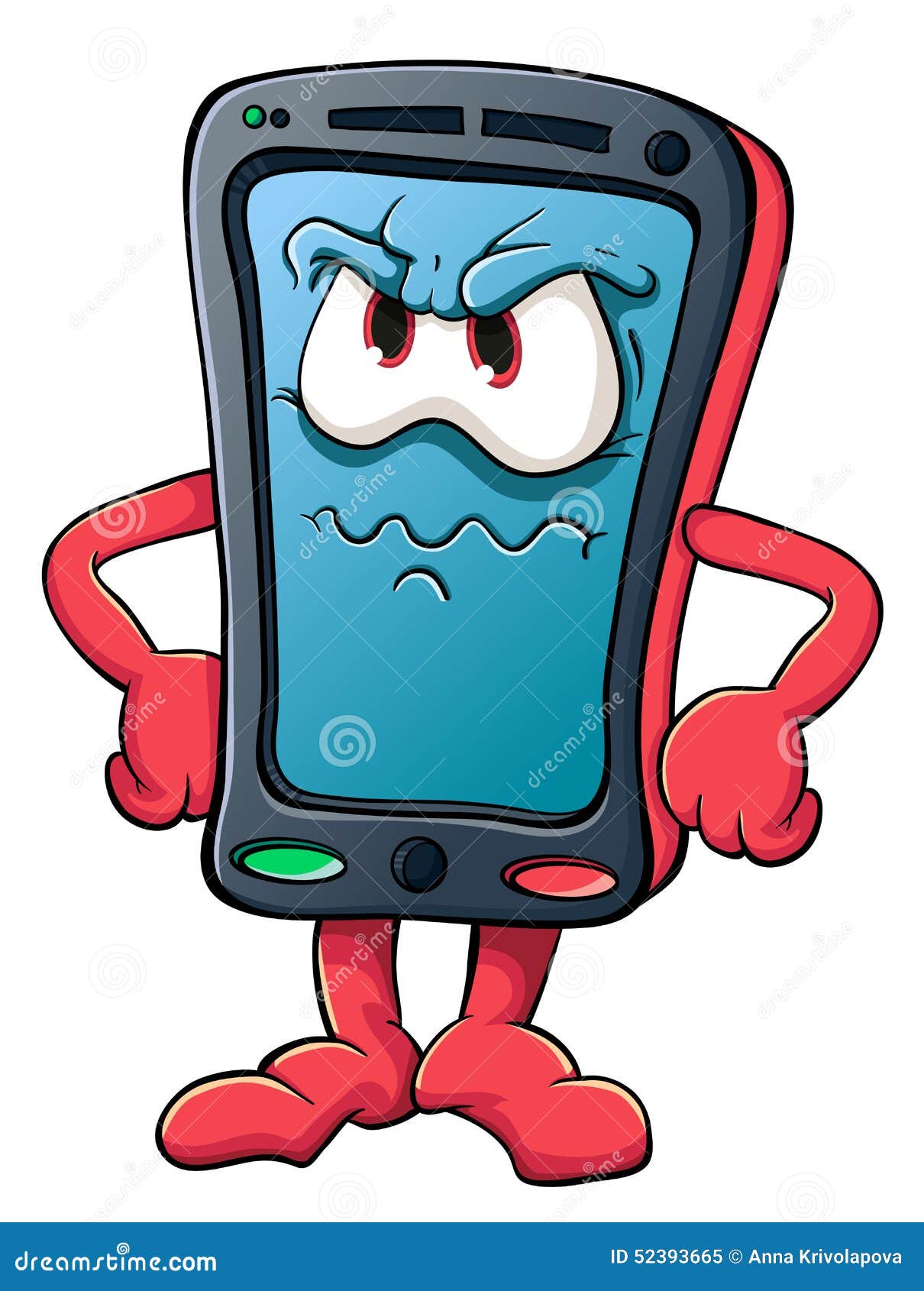 Cute cartoon smartphone stock vector. Illustration of digital - 52393665