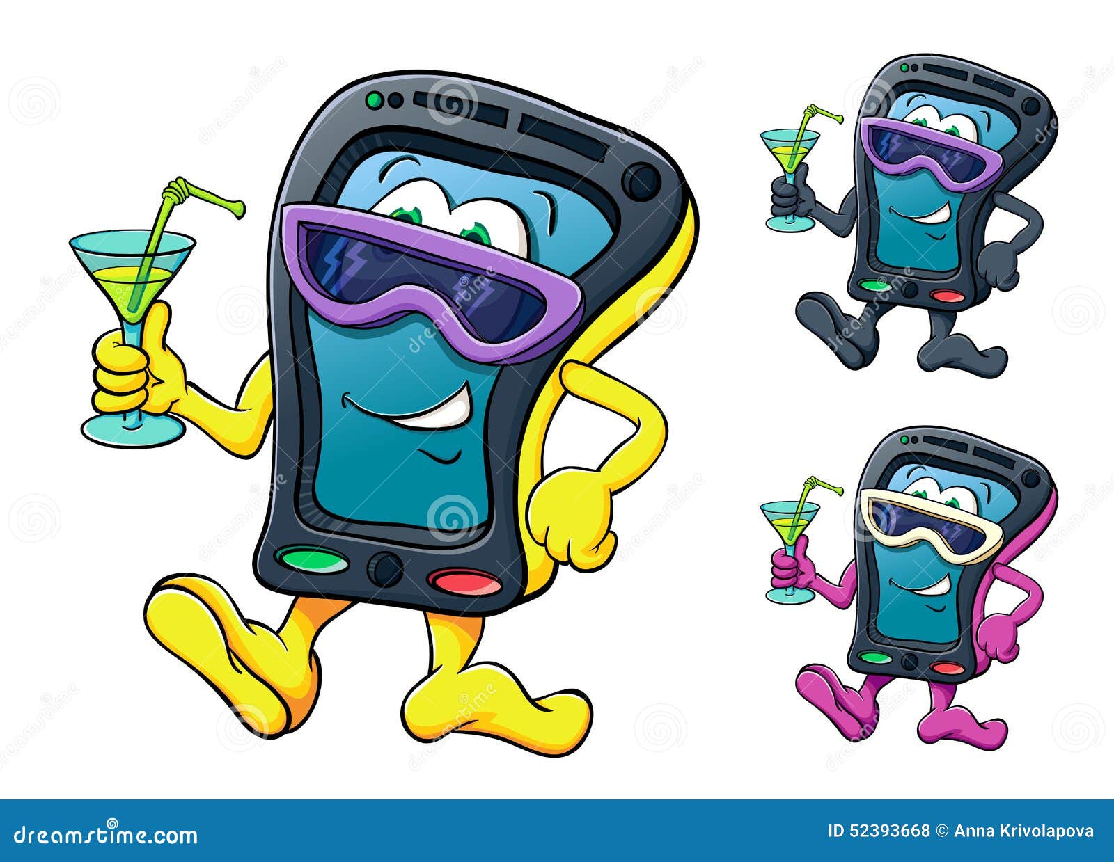 Cute cartoon smartphone stock illustration. Illustration of figure ...