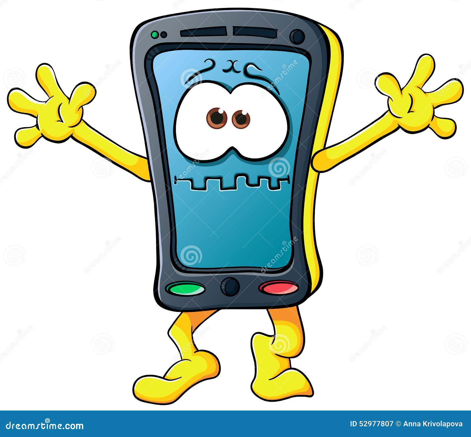 Cute cartoon smartphone stock vector. Illustration of black - 52977807