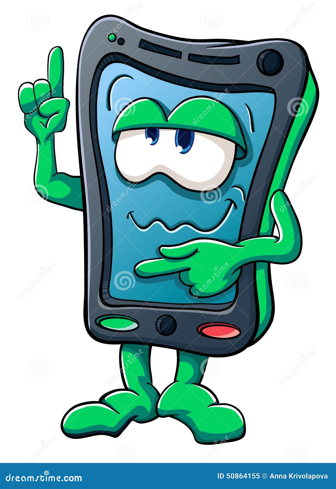 Cute Cartoon Smartphone Shows Stock Vector - Illustration of character ...