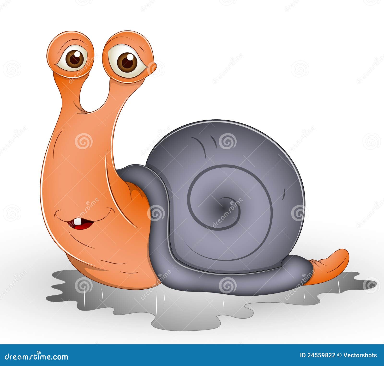 Cute Cartoon Snail stock vector. Illustration of drawing - 24559822