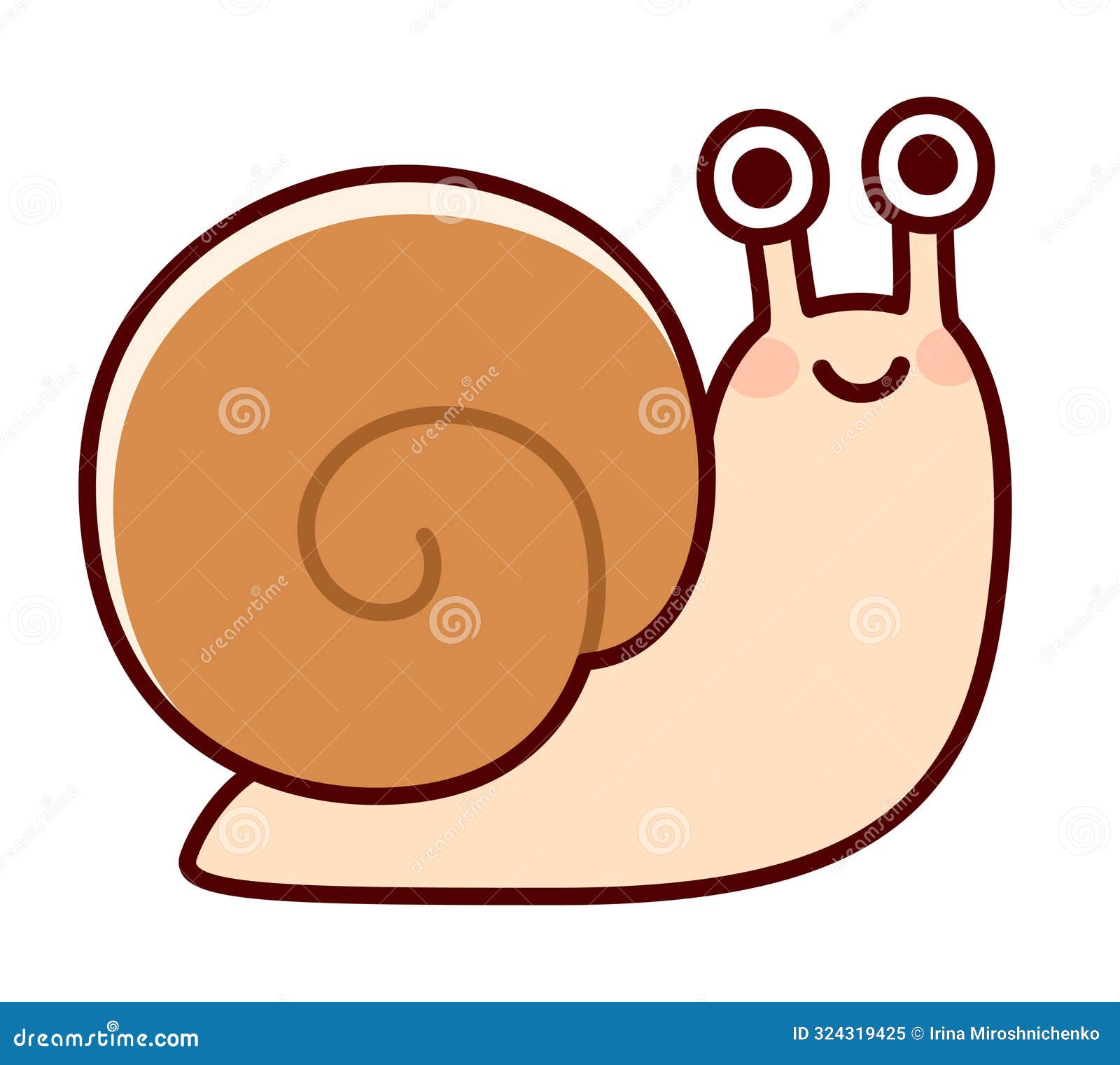 Cute cartoon snail drawing stock vector. Illustration of shell - 324319425