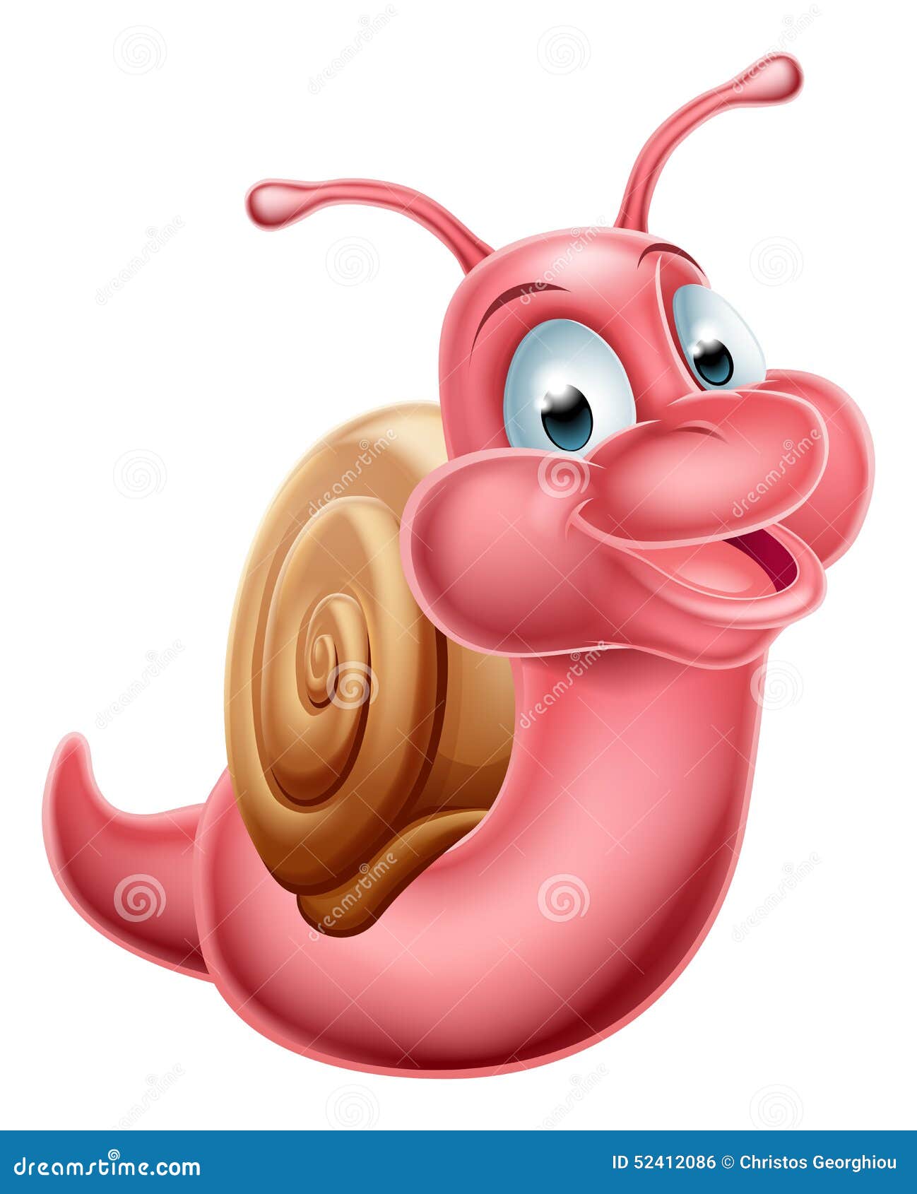 Cute cartoon snail stock vector. Illustration of kids - 52412086