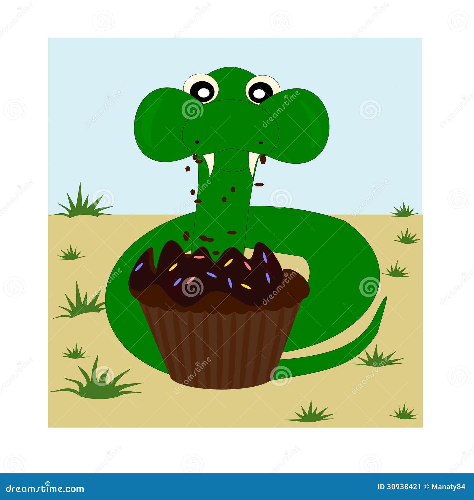Cute cartoon snake stock vector. Illustration of food - 30938421