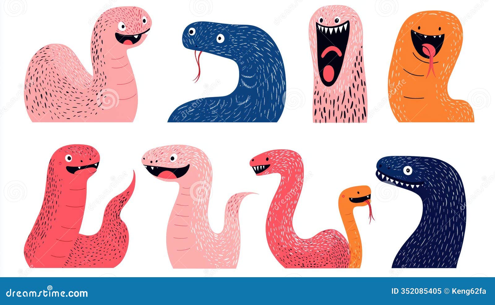 Two Cartoon Snakes Vector Illustration | CartoonDealer.com #3009846