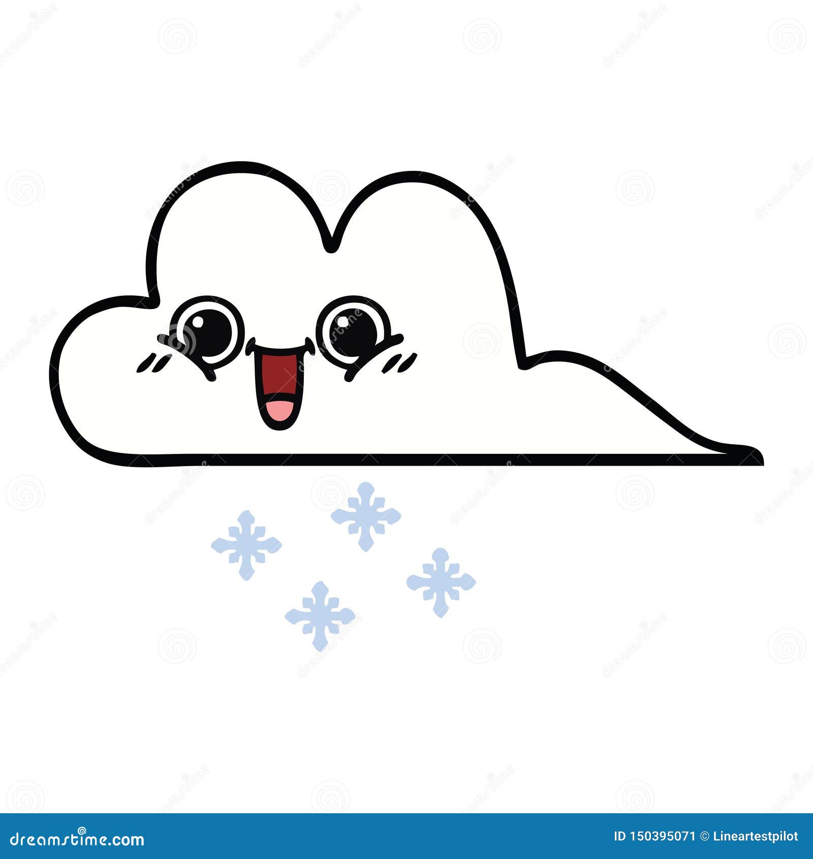 Cute Cartoon of a Snow Cloud Stock Vector - Illustration of cartoon ...