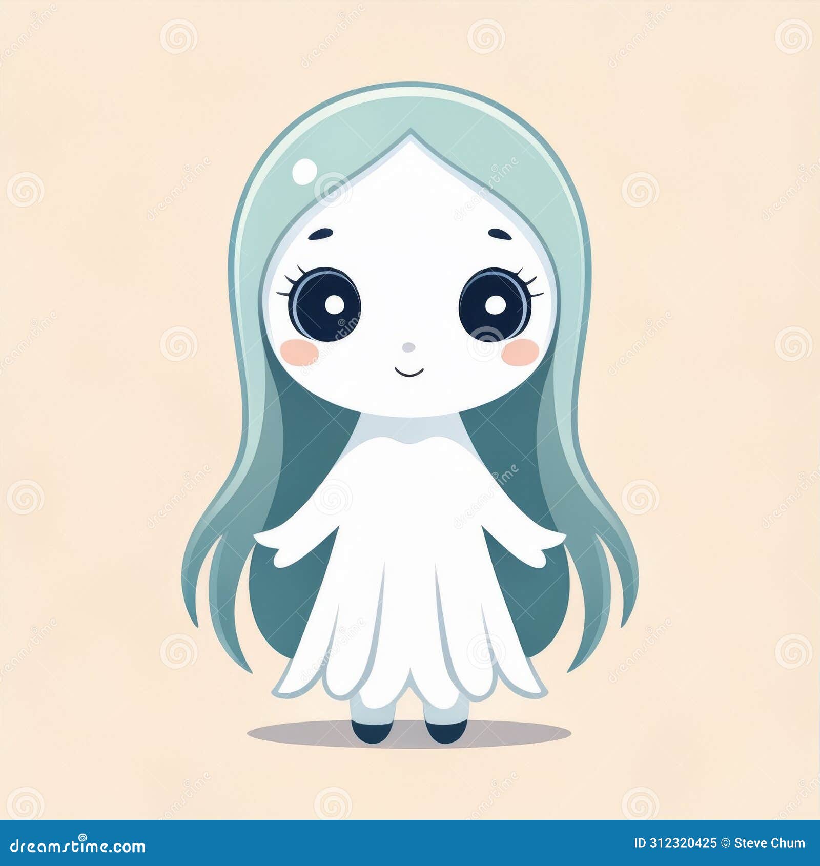 Cute Cartoon Snow Maiden. Vector Illustration in a Flat Style Stock ...