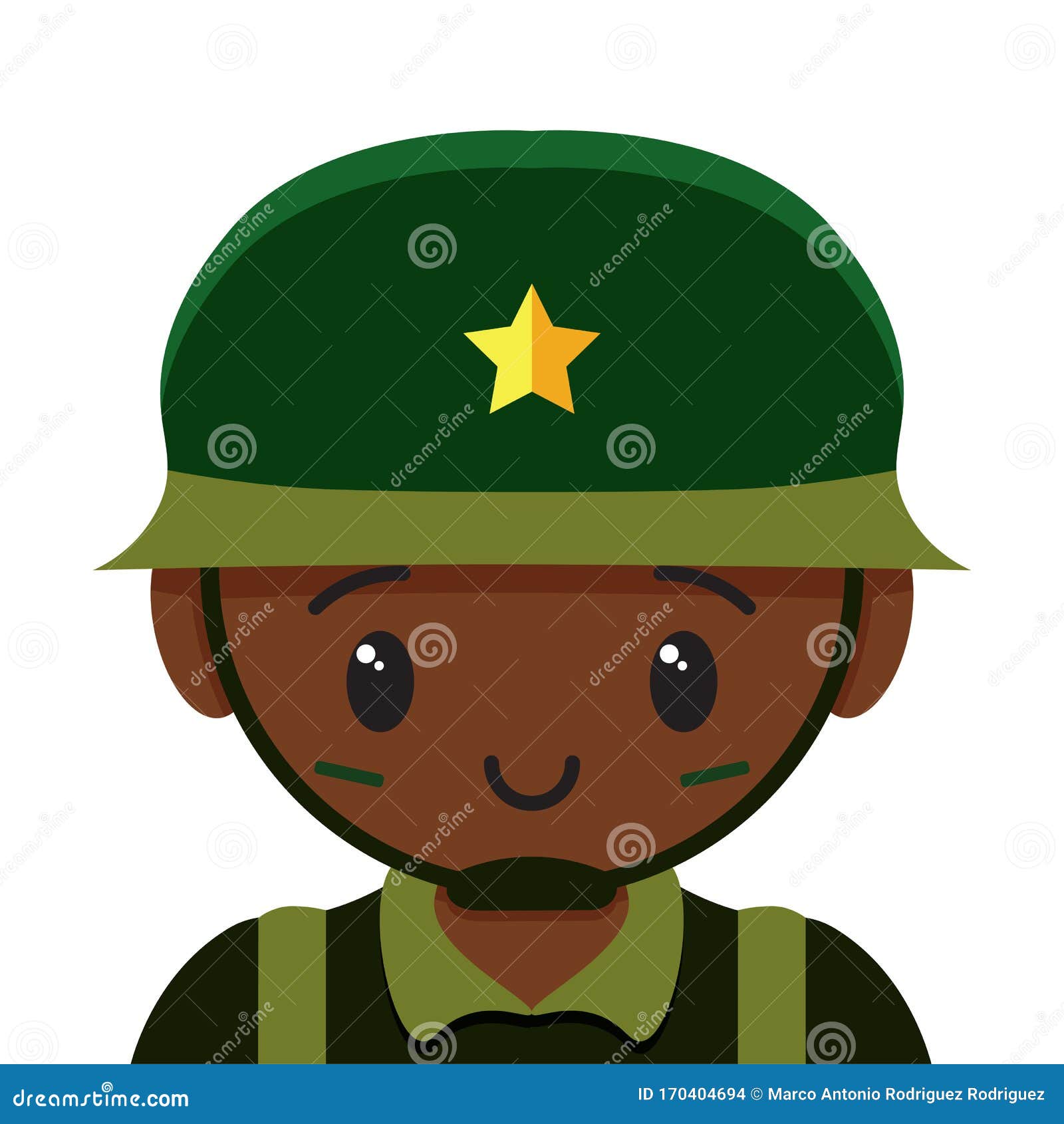 Vector Cute Soldier Colorful Isolated Stock Illustration - Illustration ...