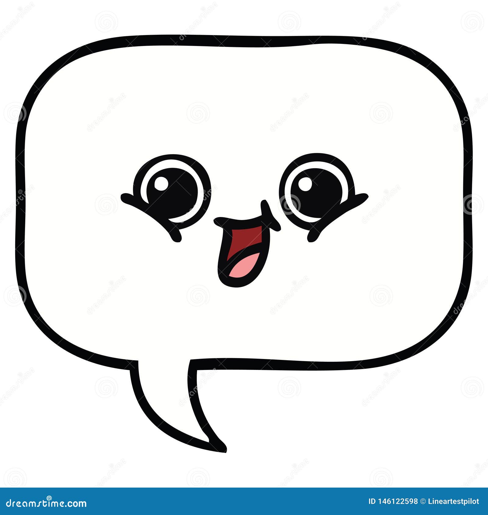 Cute Cartoon of a Speech Bubble Stock Vector - Illustration of hand ...