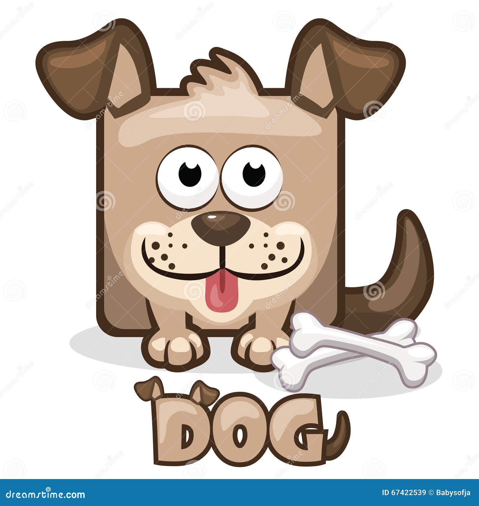 Cute cartoon square dog stock vector. Illustration of pointing - 67422539