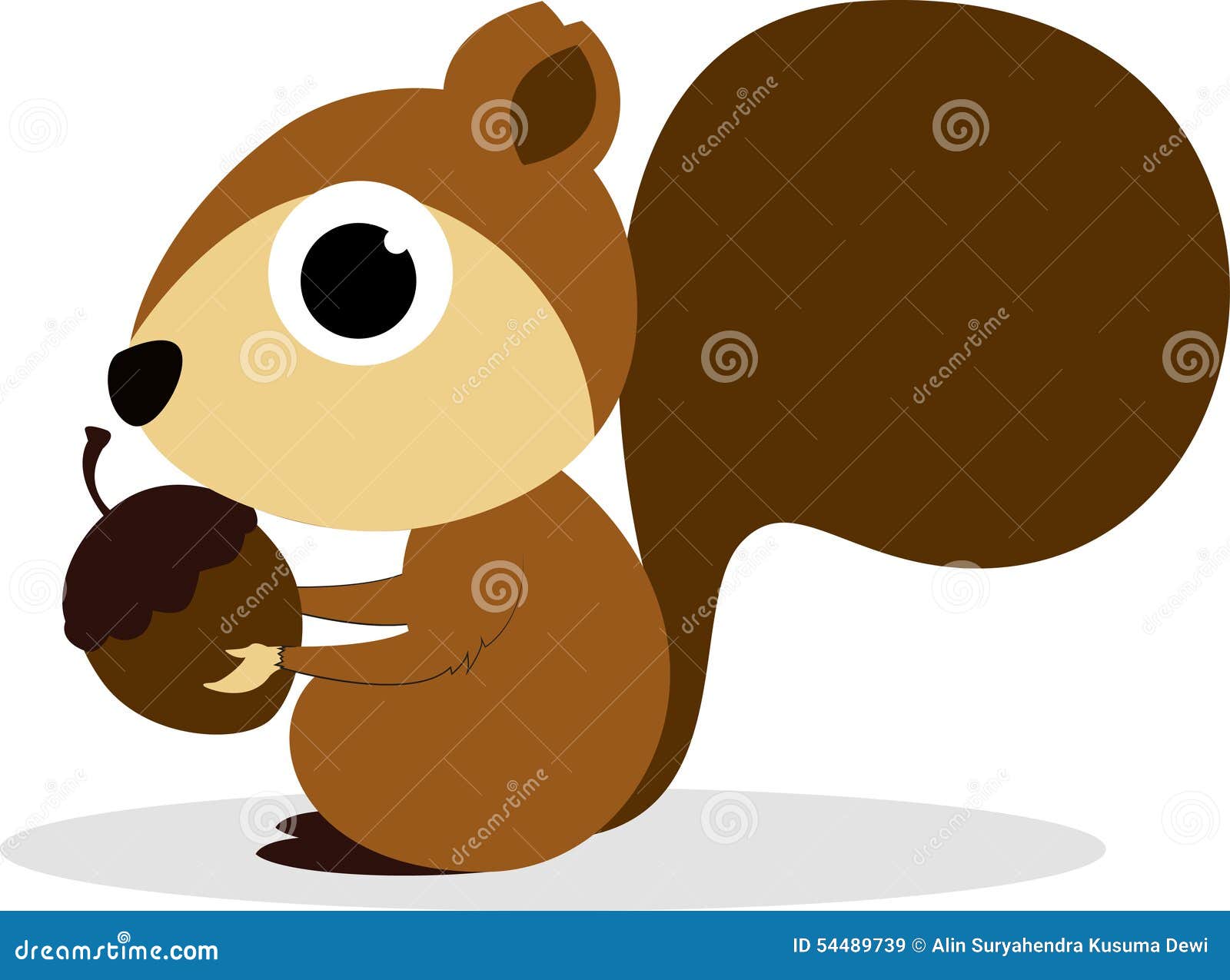 Cute Cartoon Squirrel Eating Peanuts Stock Vector - Illustration of ...