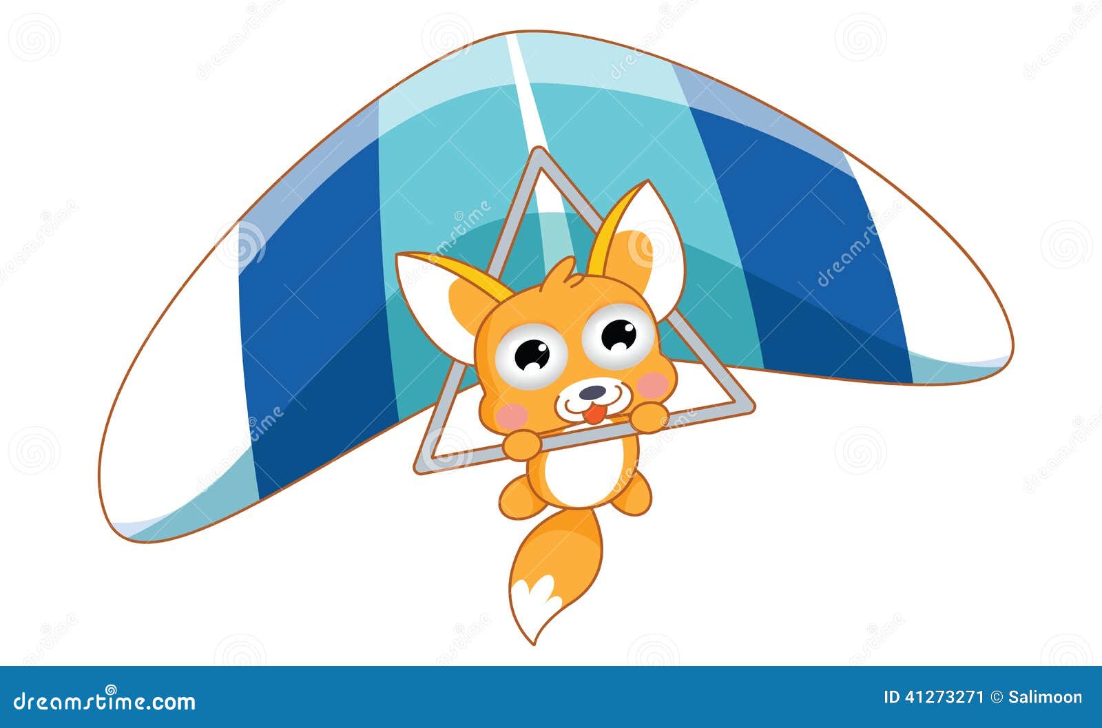 Cute Cartoon Squirrel Parachuting Stock Illustration - Illustration of ...