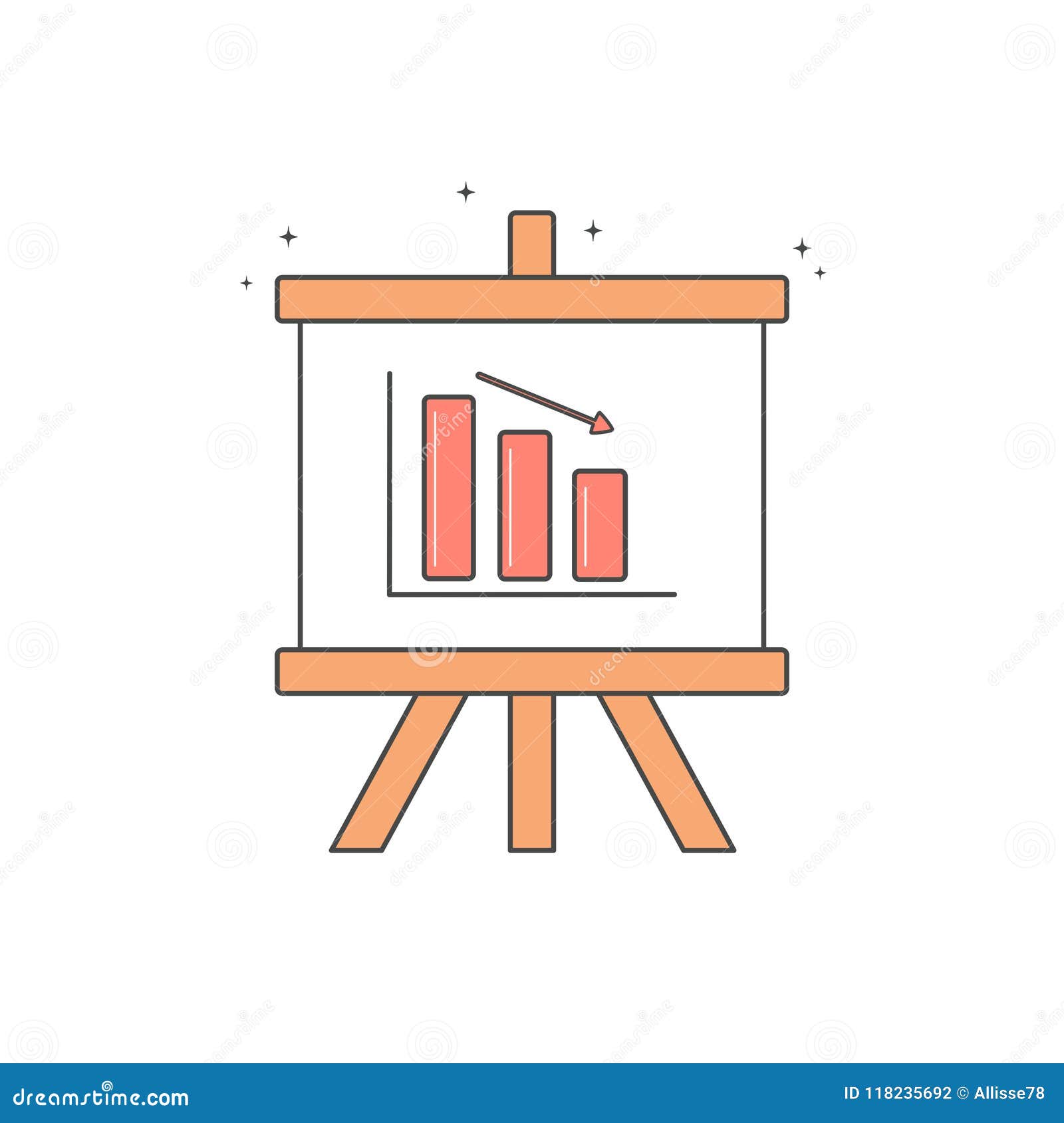 Cute Cartoon Statistic Vector Icon Stock Vector - Illustration of ...