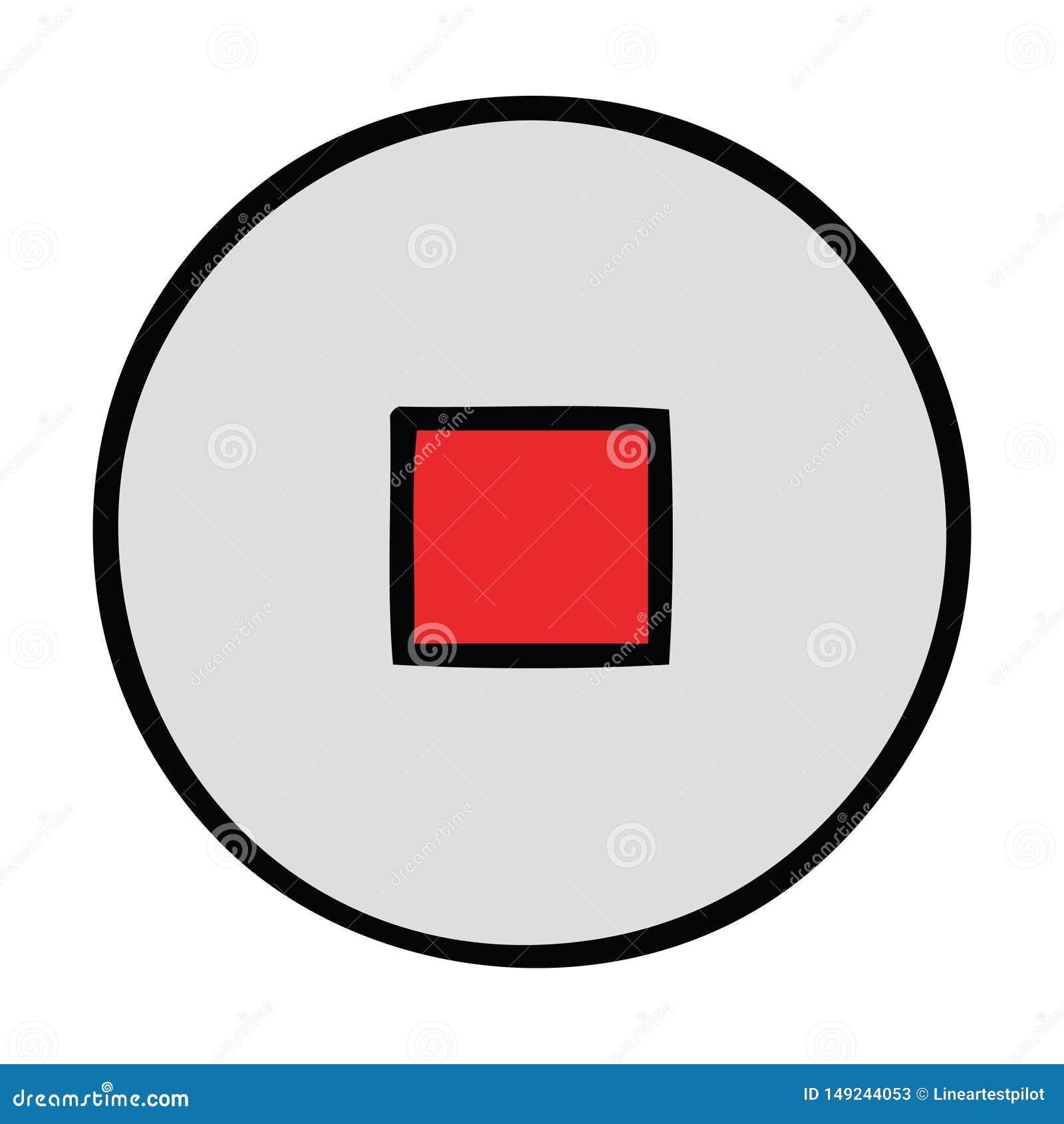 Cute cartoon stop button stock vector. Illustration of audio - 149244053