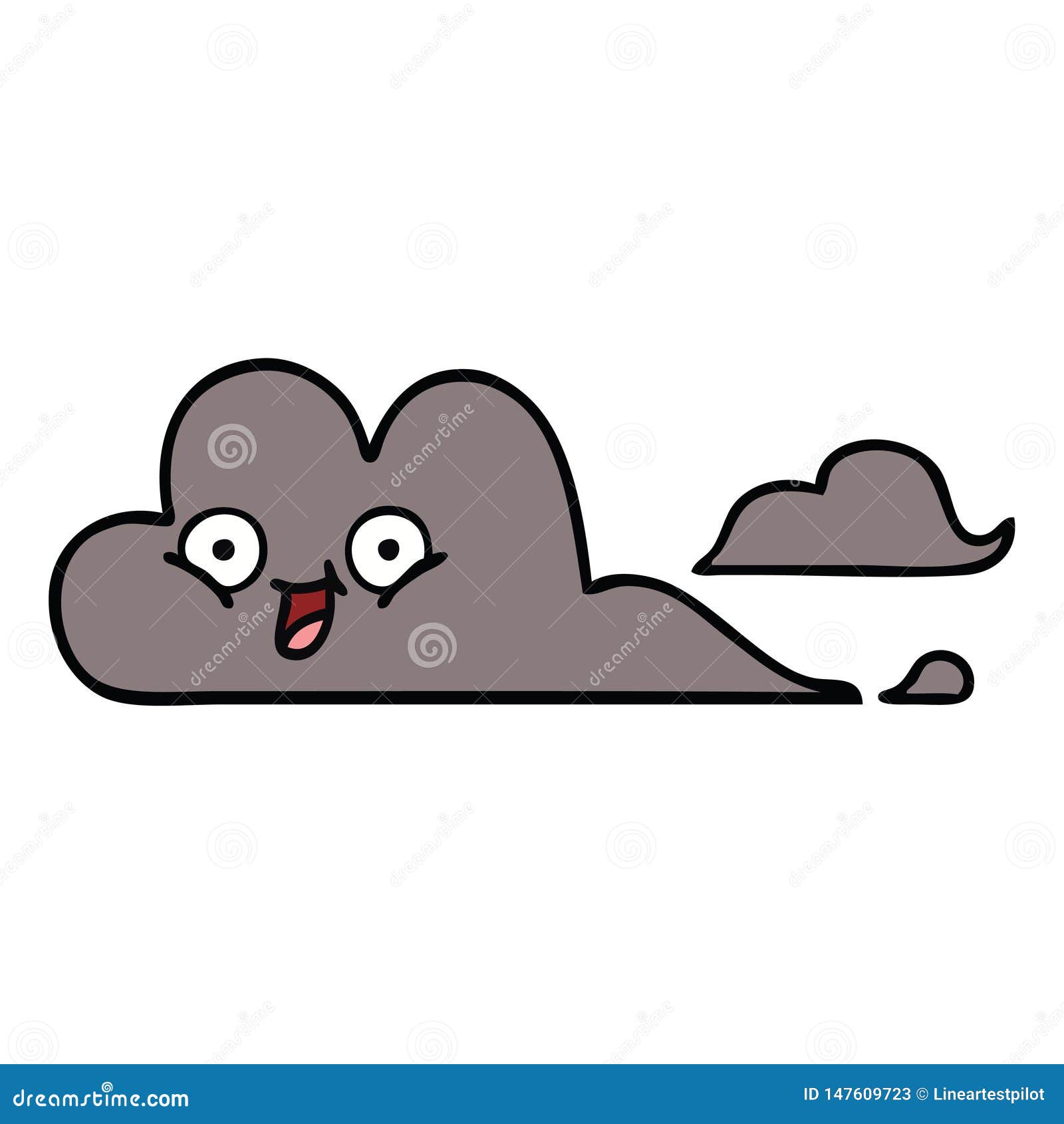 Cute cartoon storm cloud stock vector. Illustration of artwork - 147609723