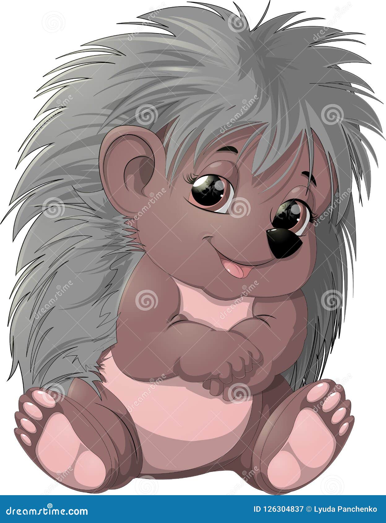 A Cute Cartoon Style Hedgehog Stock Vector - Illustration of symbol ...