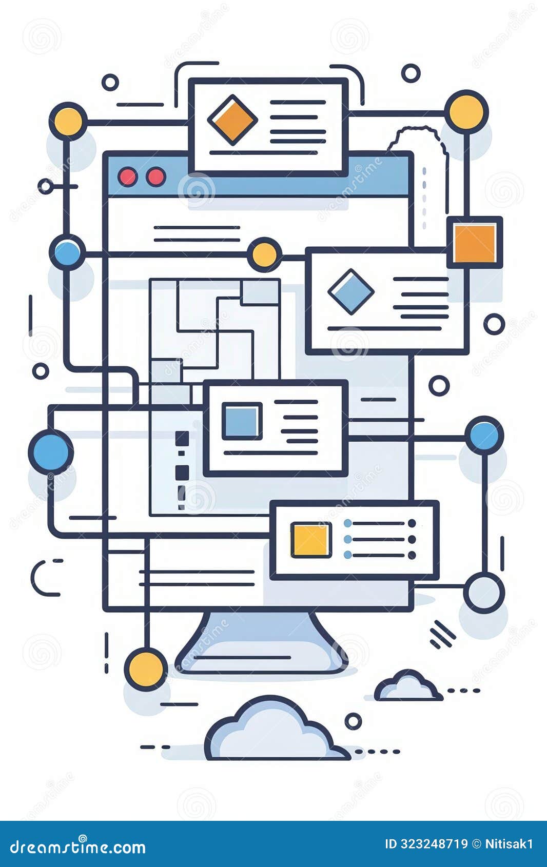 A Cute Cartoon Style OfA Comprehensive View of an ERP Software ...