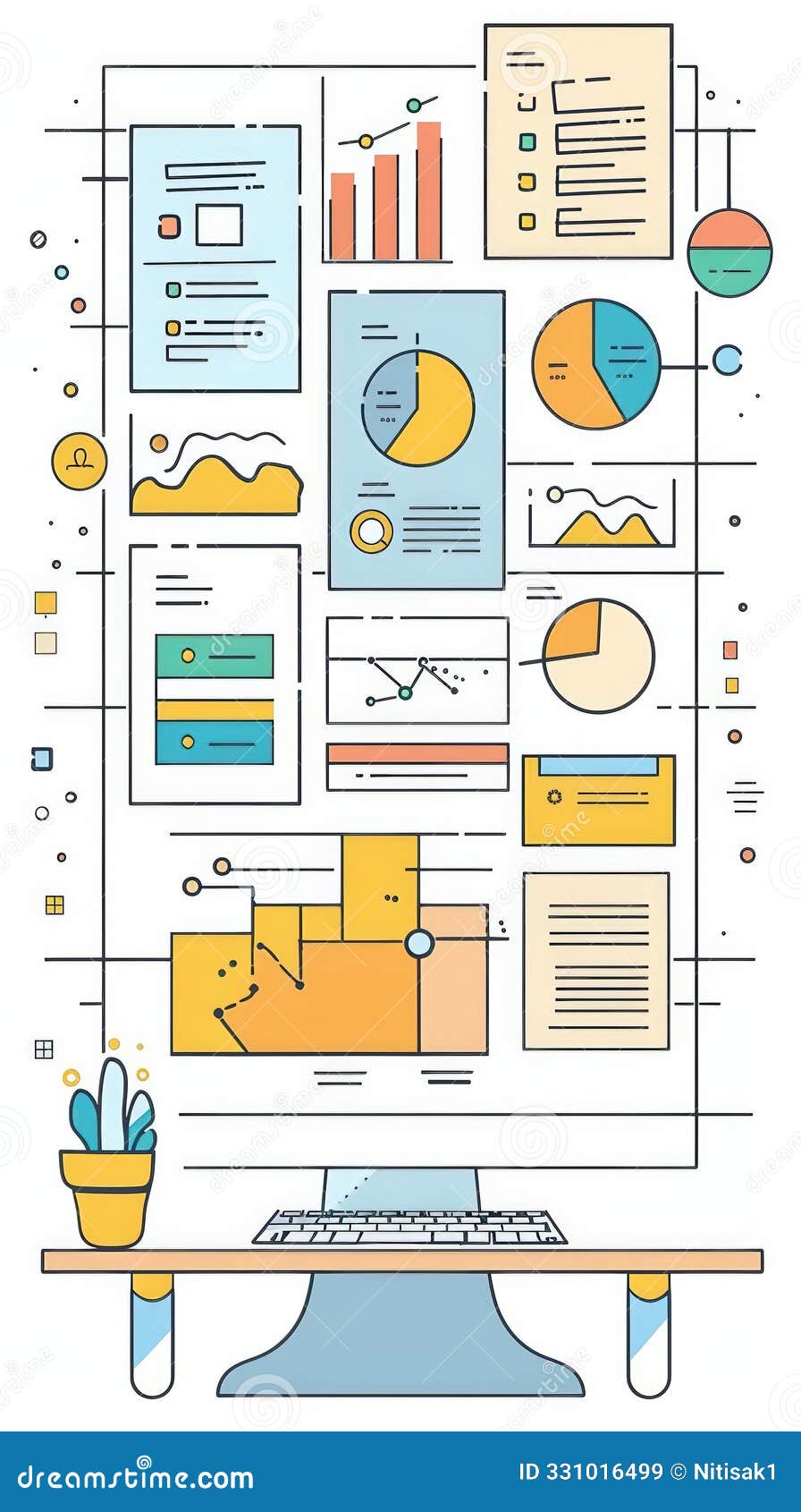 A Cute Cartoon Style OfA Comprehensive View of an ERP Software ...