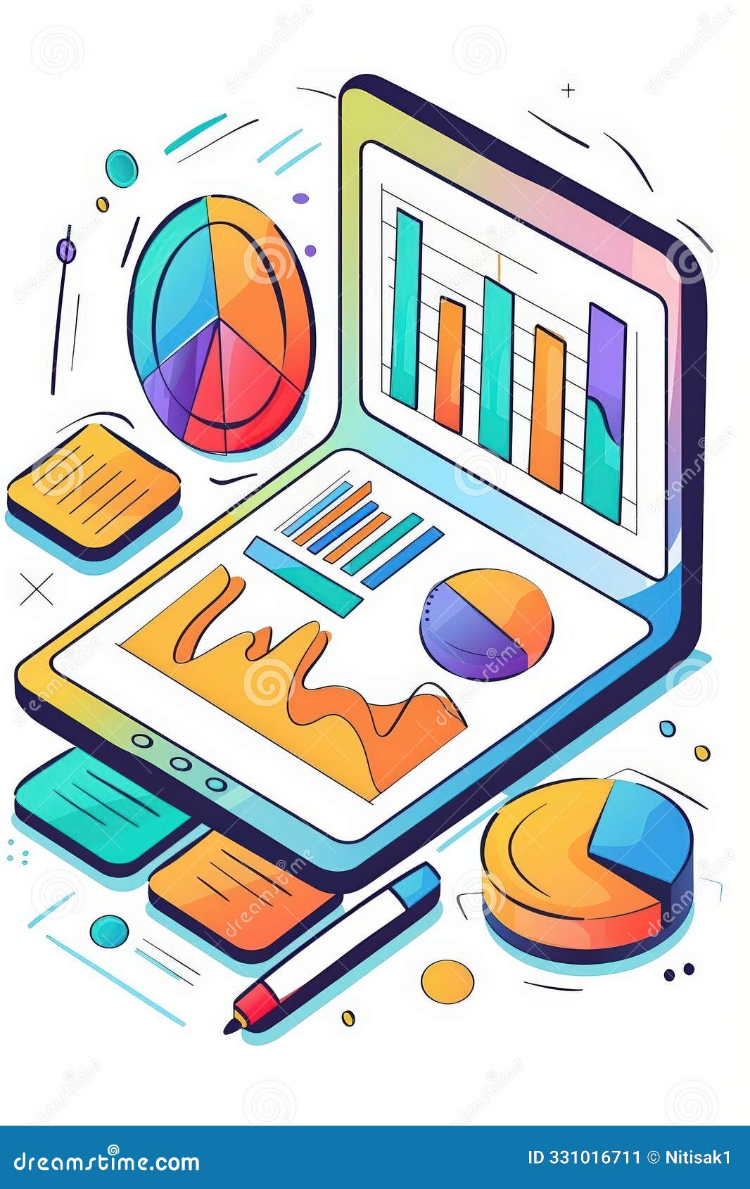 A Cute Cartoon Style OfA Comprehensive View of an ERP Software ...