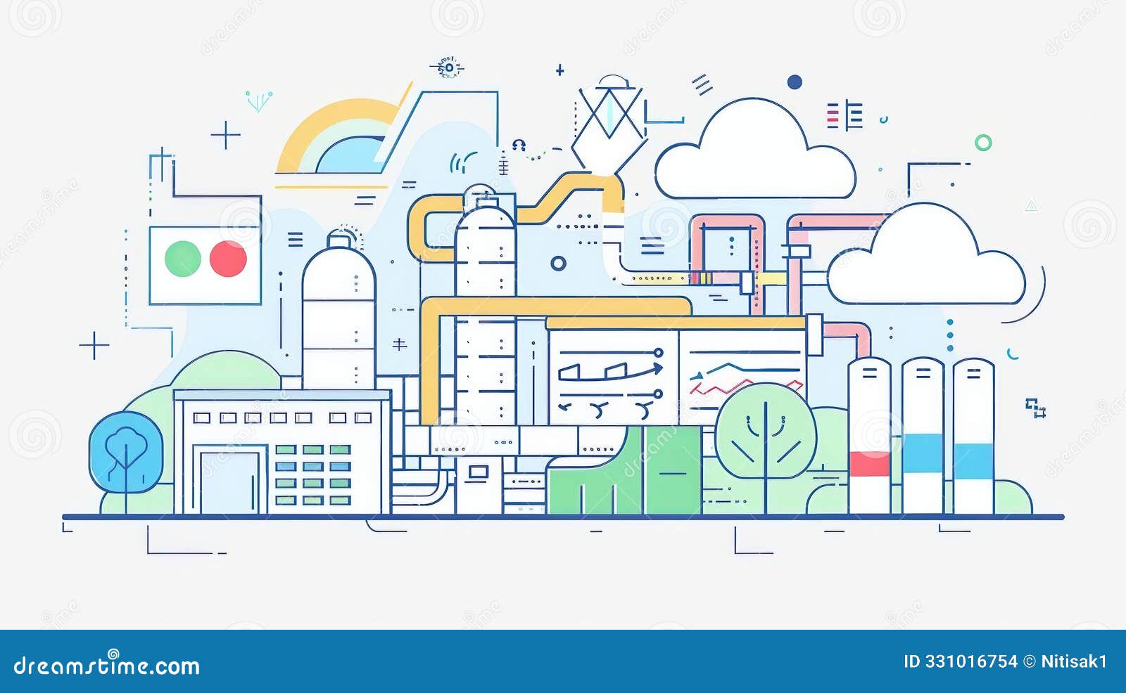 A Cute Cartoon Style OfA Comprehensive View of an ERP Software ...