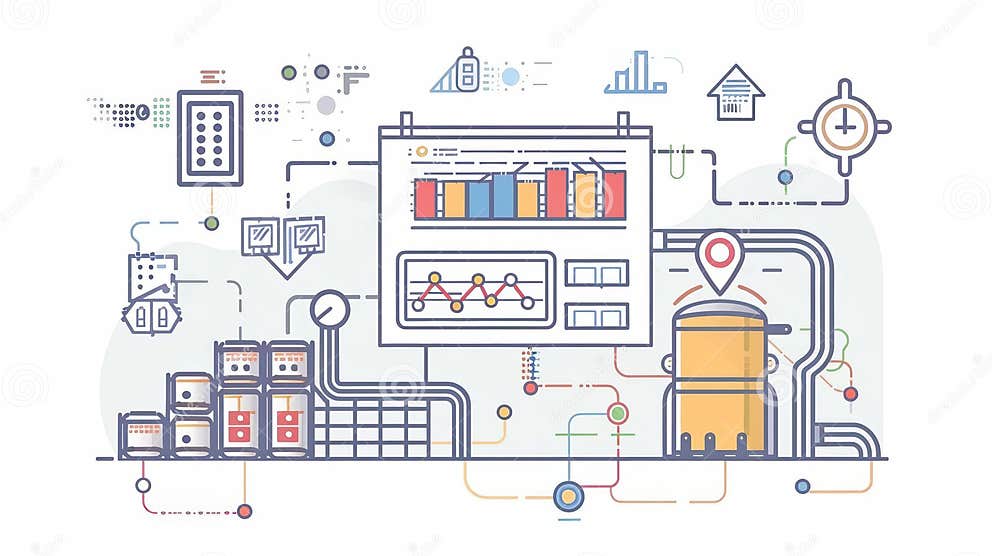 A Cute Cartoon Style OfA Comprehensive View of an ERP Software ...