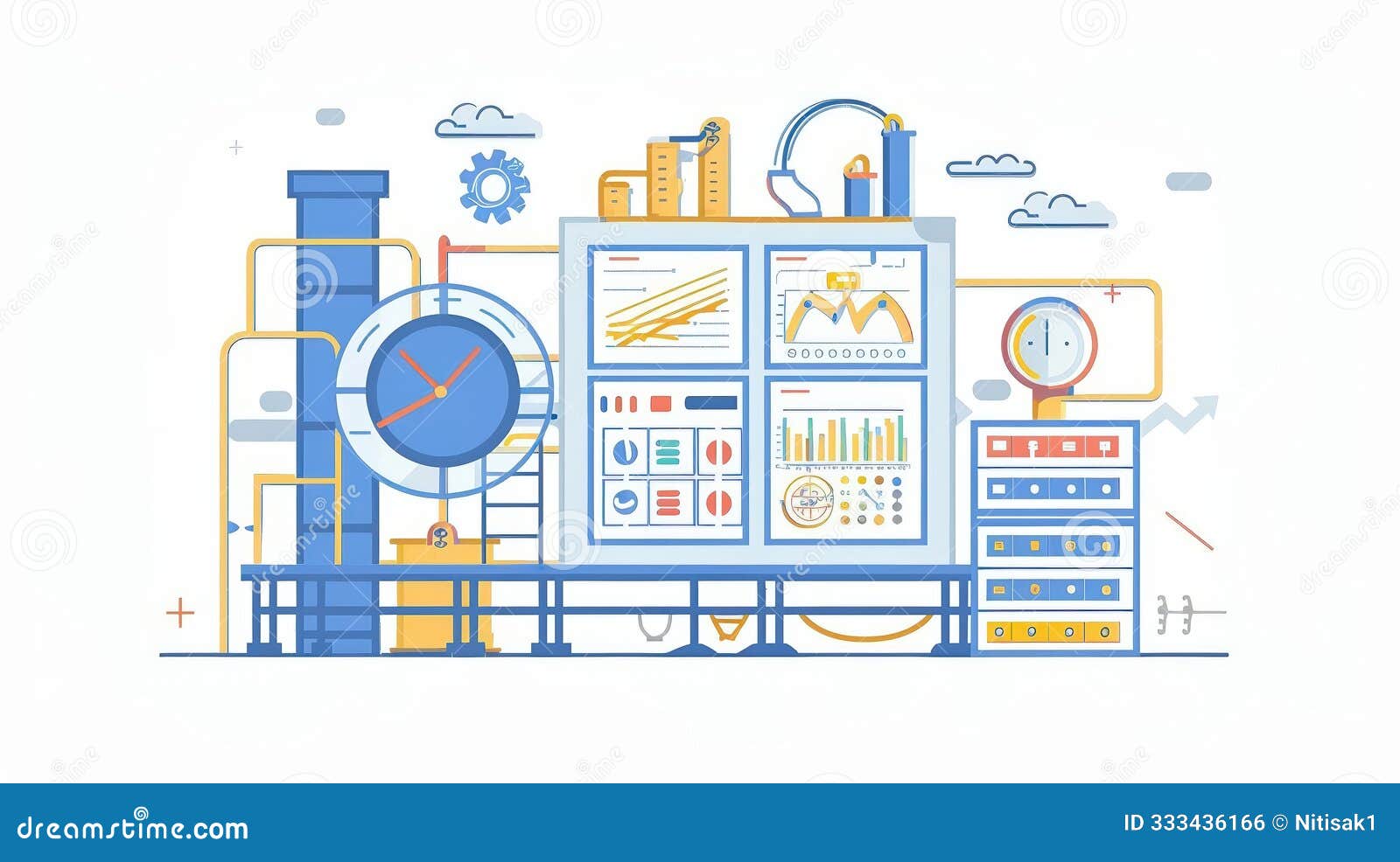 A Cute Cartoon Style OfA Comprehensive View of an ERP Software ...