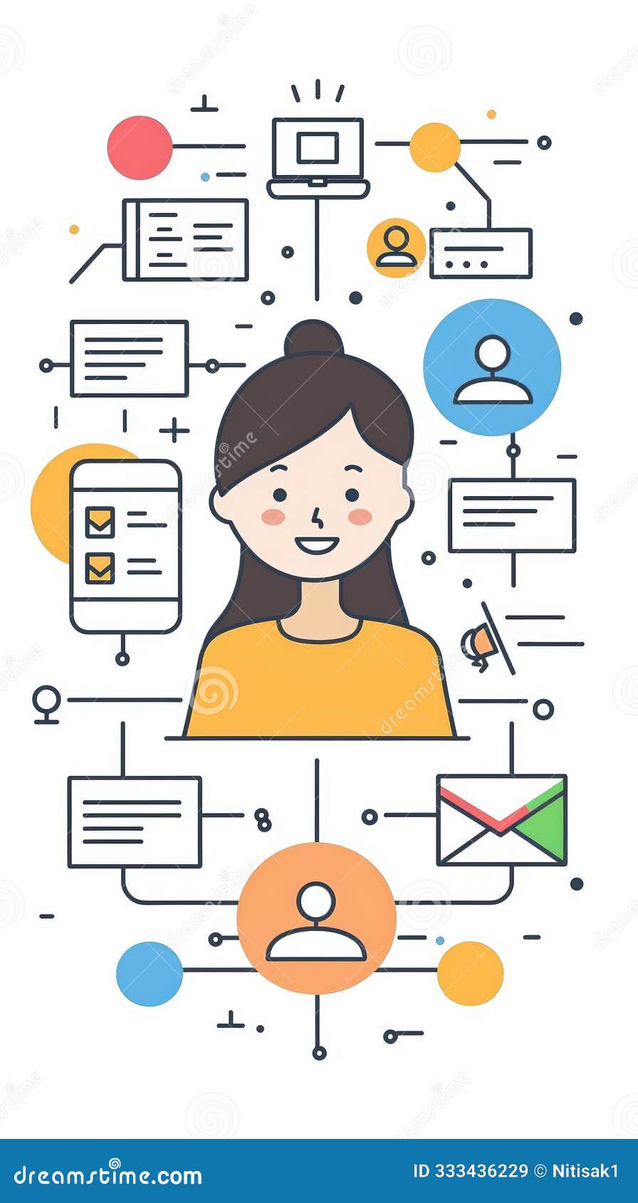 A Cute Cartoon Style OfA Comprehensive View of an ERP Software ...