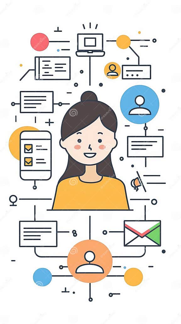 A Cute Cartoon Style OfA Comprehensive View of an ERP Software ...