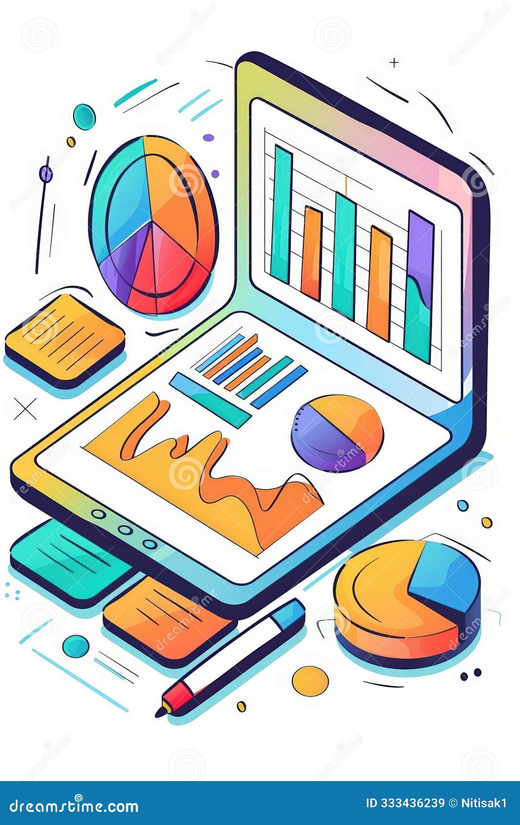 A Cute Cartoon Style OfA Comprehensive View of an ERP Software ...