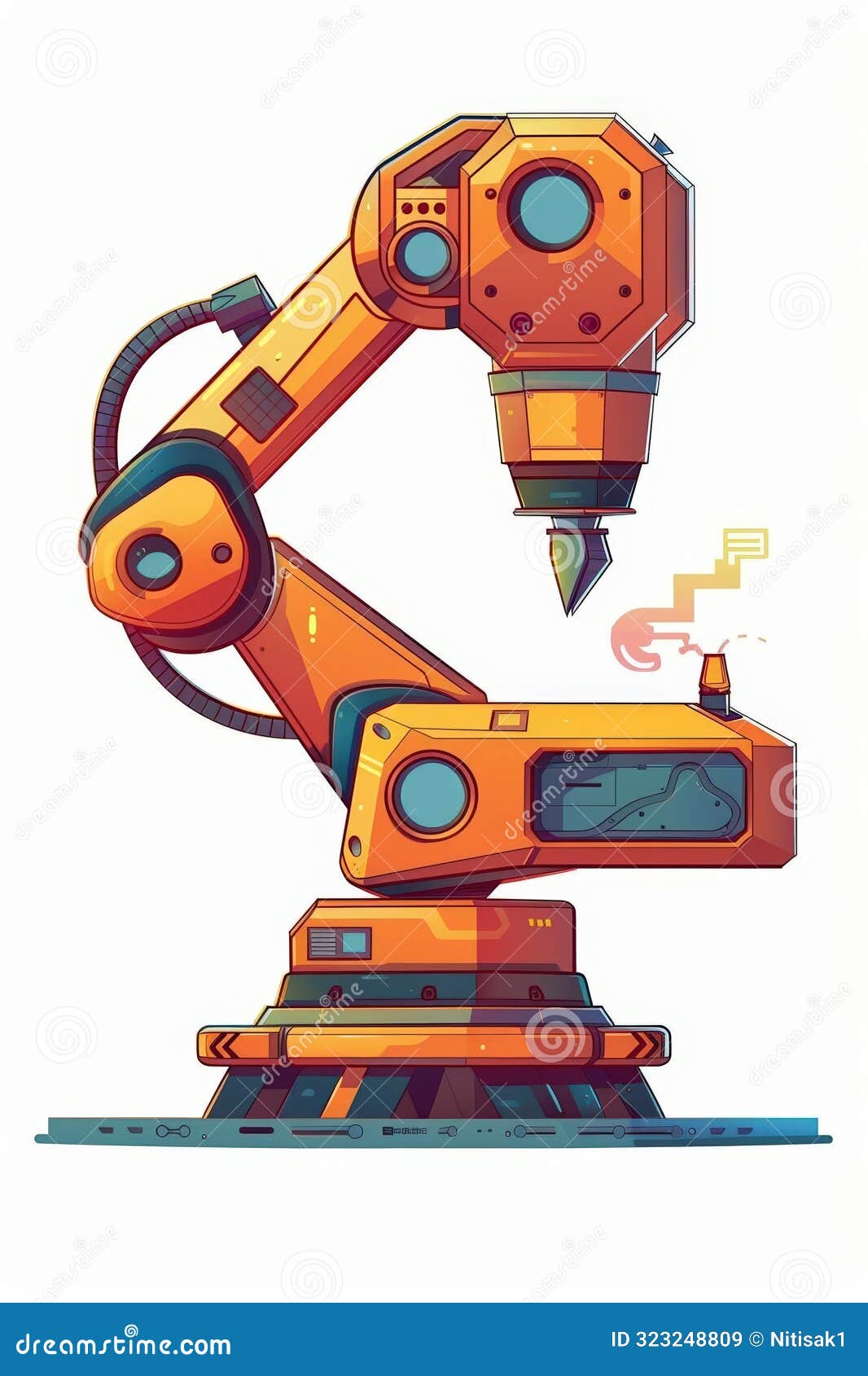 A Cute Cartoon Style OfA Hightech Manufacturing Process Controlled by ...