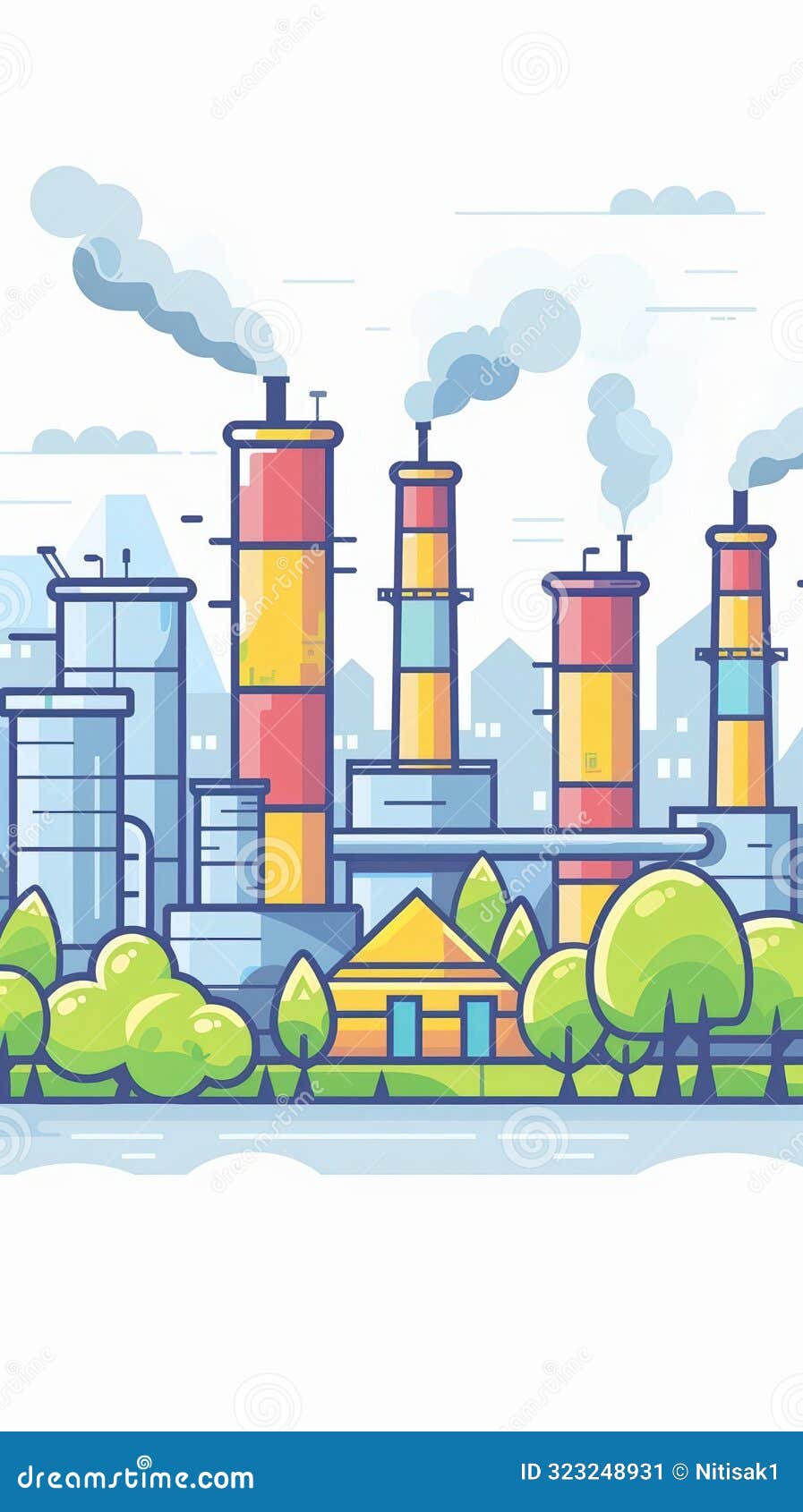 A Cute Cartoon Style OfA High-tech Manufacturing Process Controlled by ...