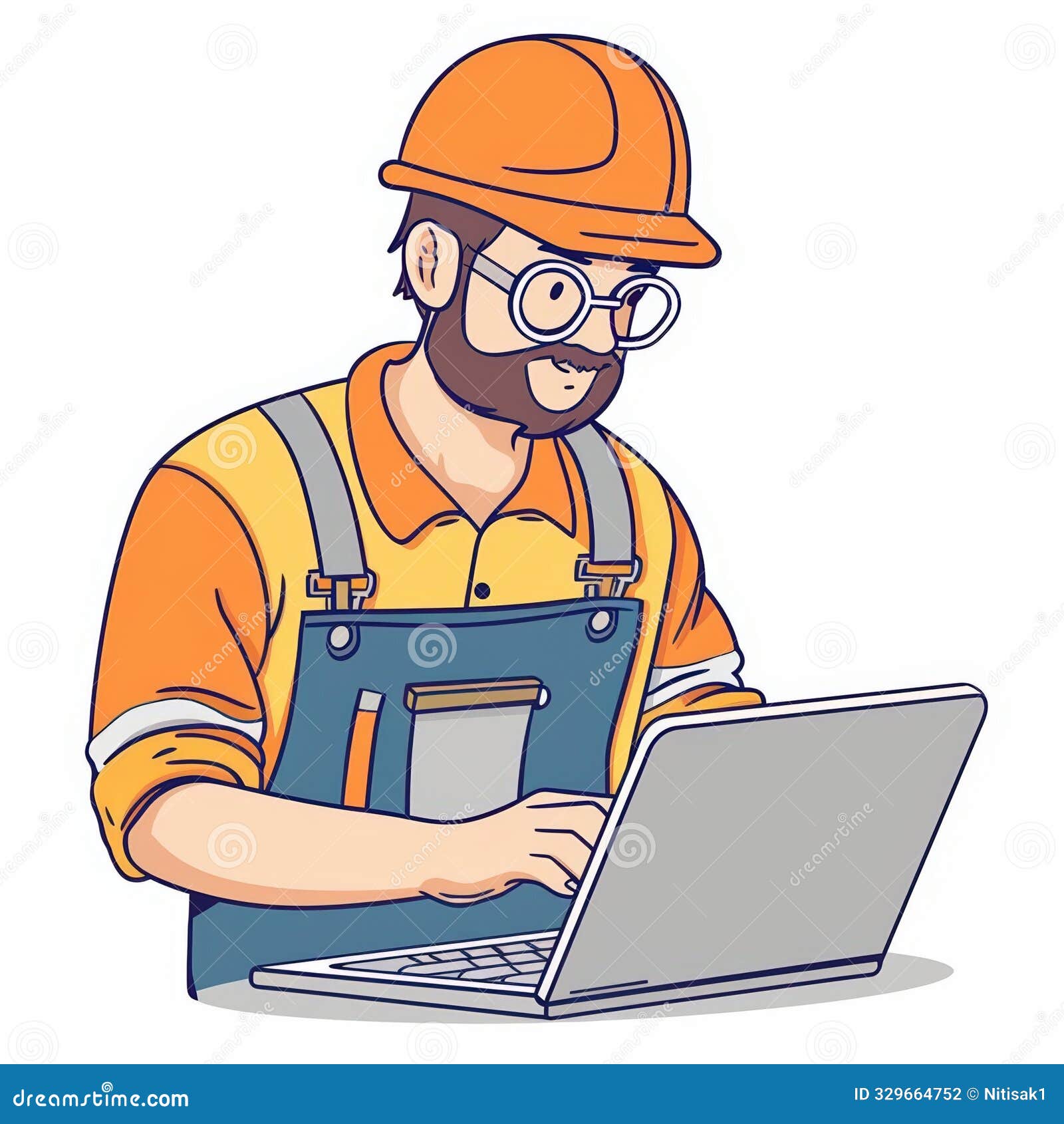 A Cute Cartoon Style OfA Technician Using Predictive Maintenance ...
