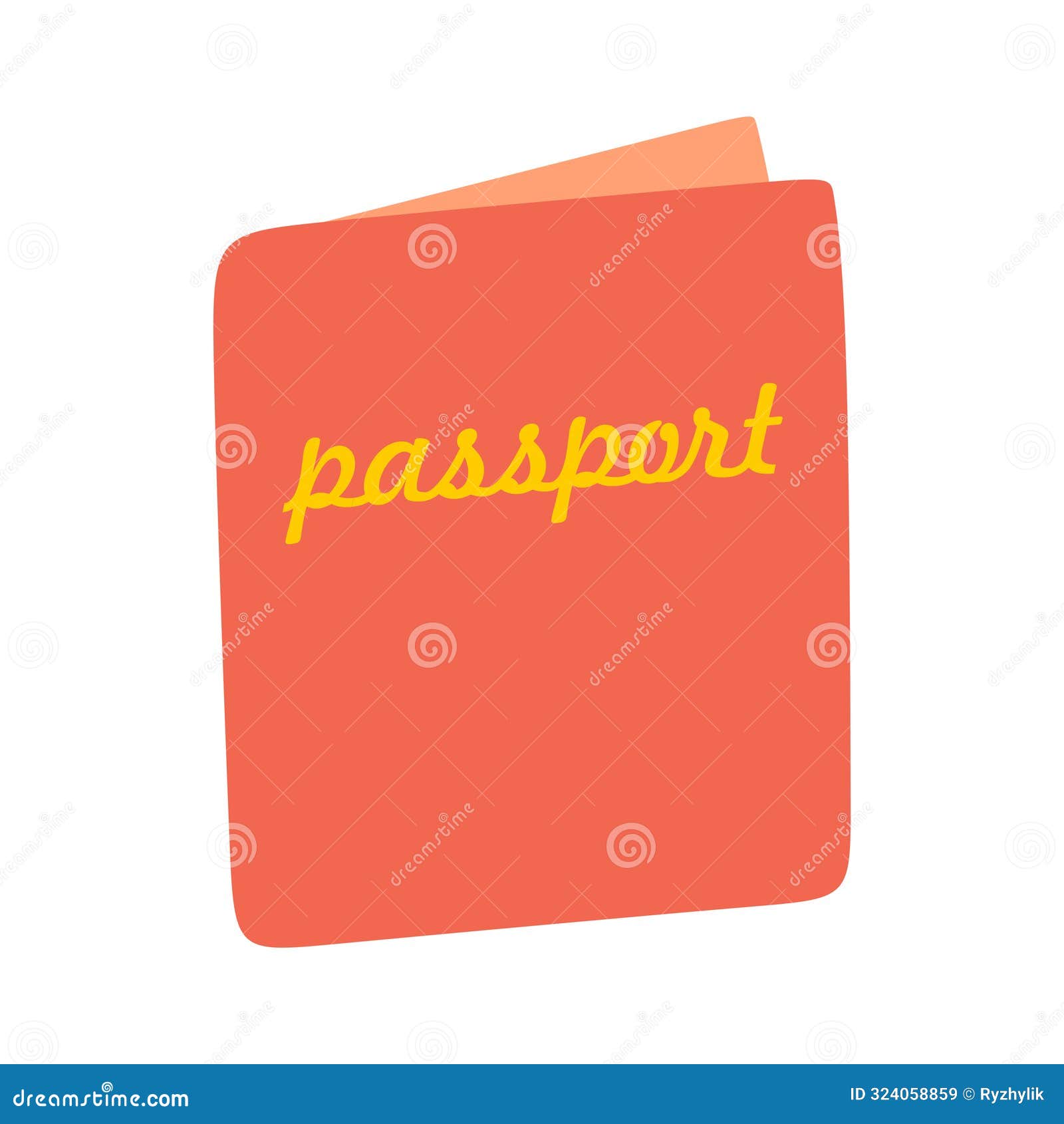 Cute Cartoon Style Passport With Lettering. Doodle Identification ...