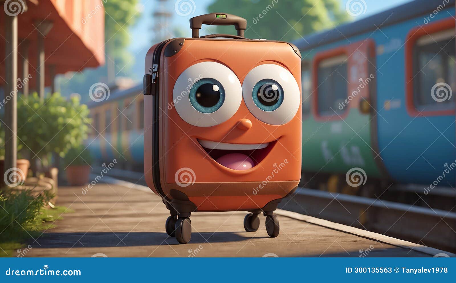 Cartoon Suitcase For Rest. Travel Bag. Drawing For Children. Vector ...