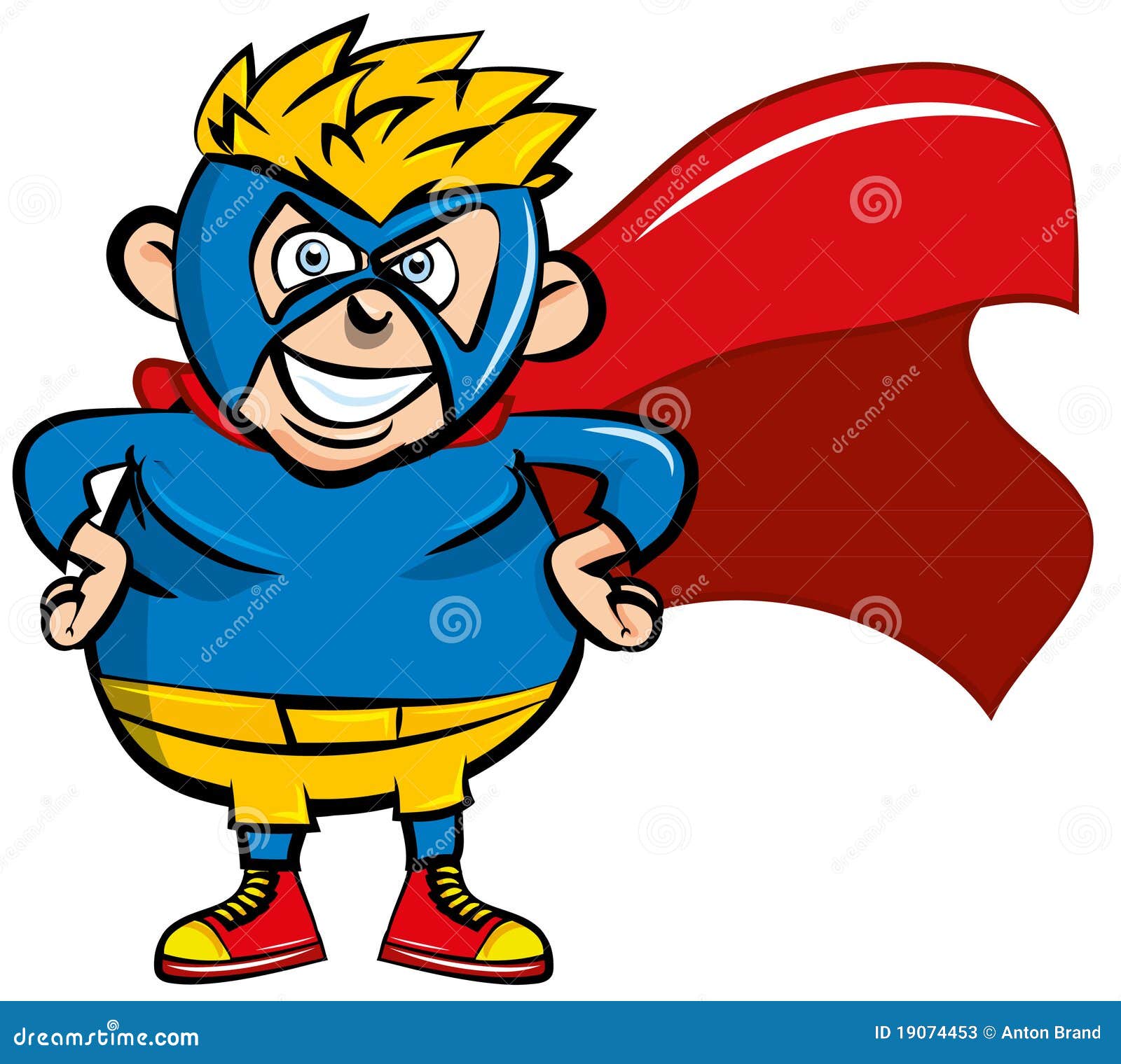 Cute cartoon Superboy stock vector. Illustration of body - 19074453