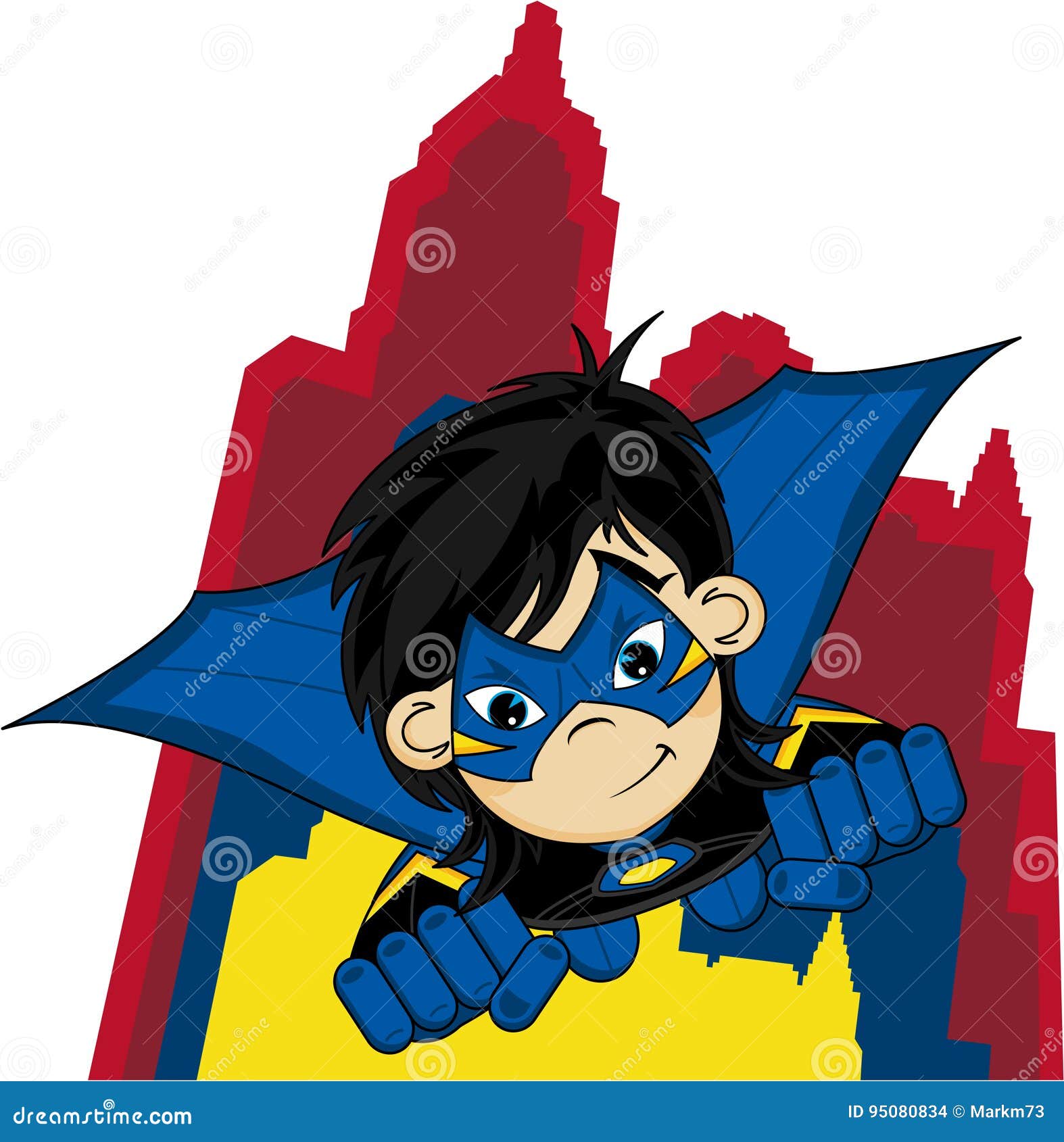 Cute Cartoon Superhero stock vector. Illustration of superheroes - 95080834