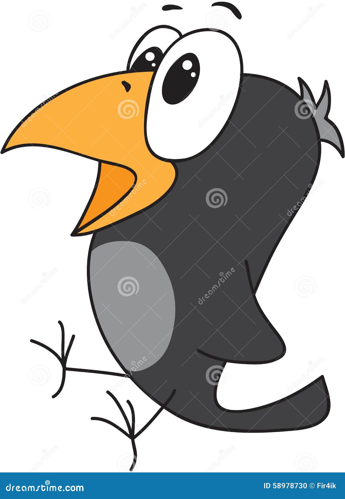 A Cartoon Crows. Stylized Rook. Vector Illustration Of A Bird. Tattoo ...