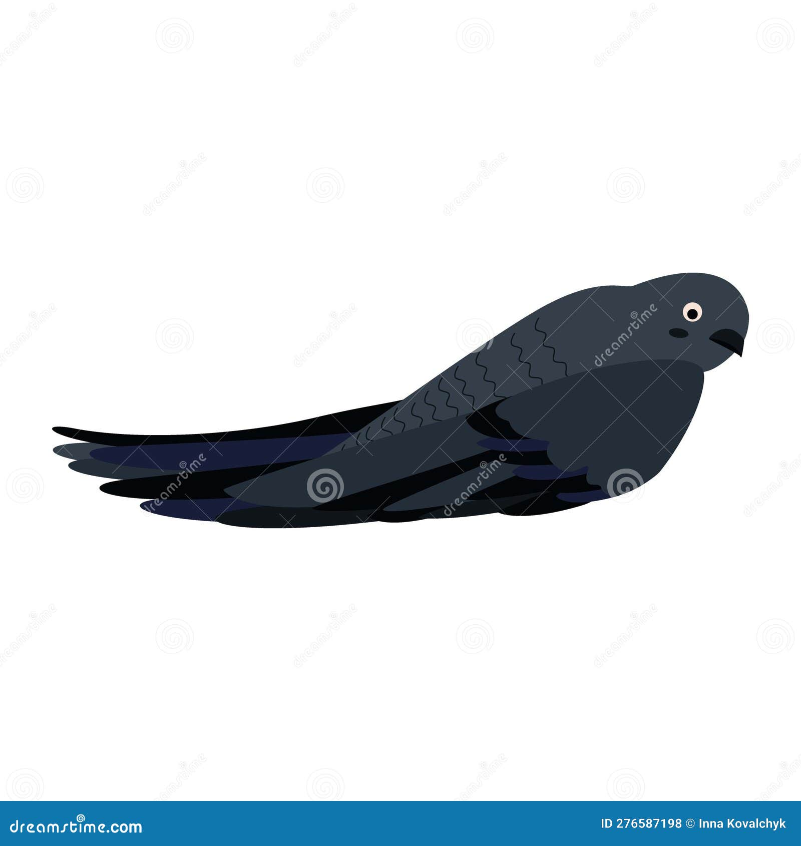 Cute, Cartoon Swift Bird. Flat Vector Illustration Stock Vector ...