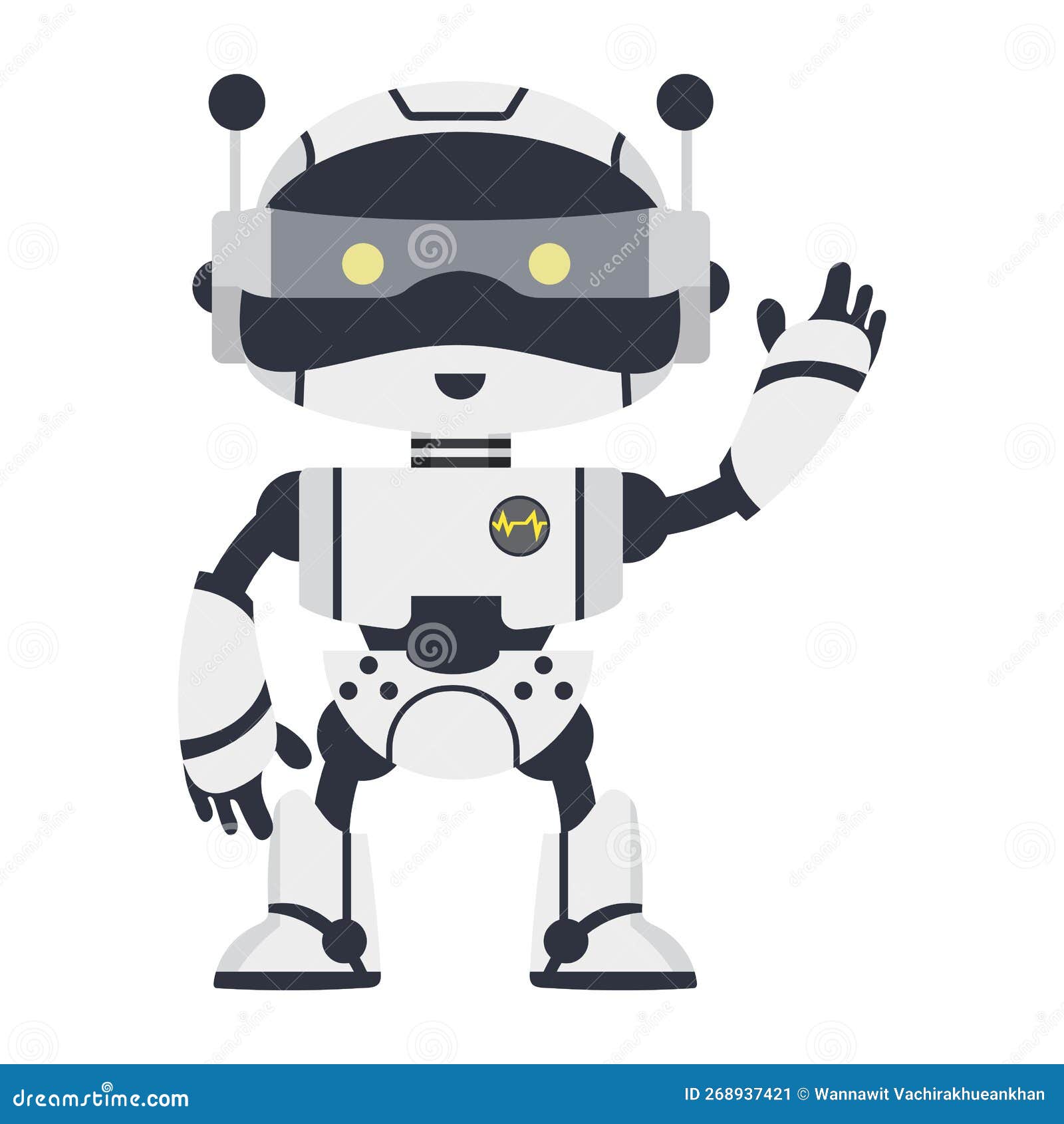 Cute Cartoon Techology Ai Robot Flat Stock Vector - Illustration of ...