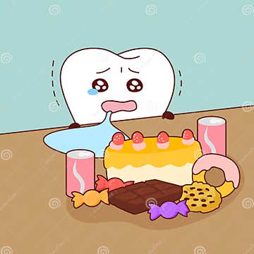 Cute Cartoon Teeth is Crying Stock Vector - Illustration of decay ...