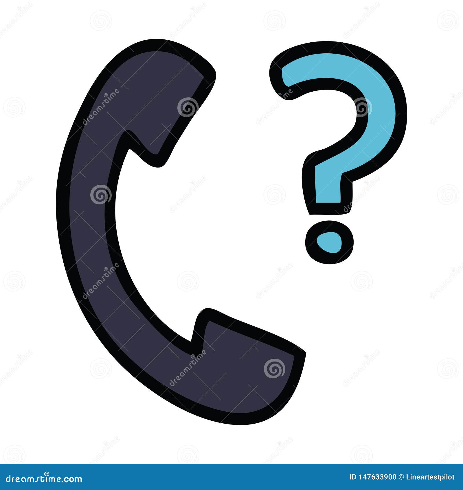 Cute Cartoon Telephone Handset Stock Vector - Illustration of cartoon ...