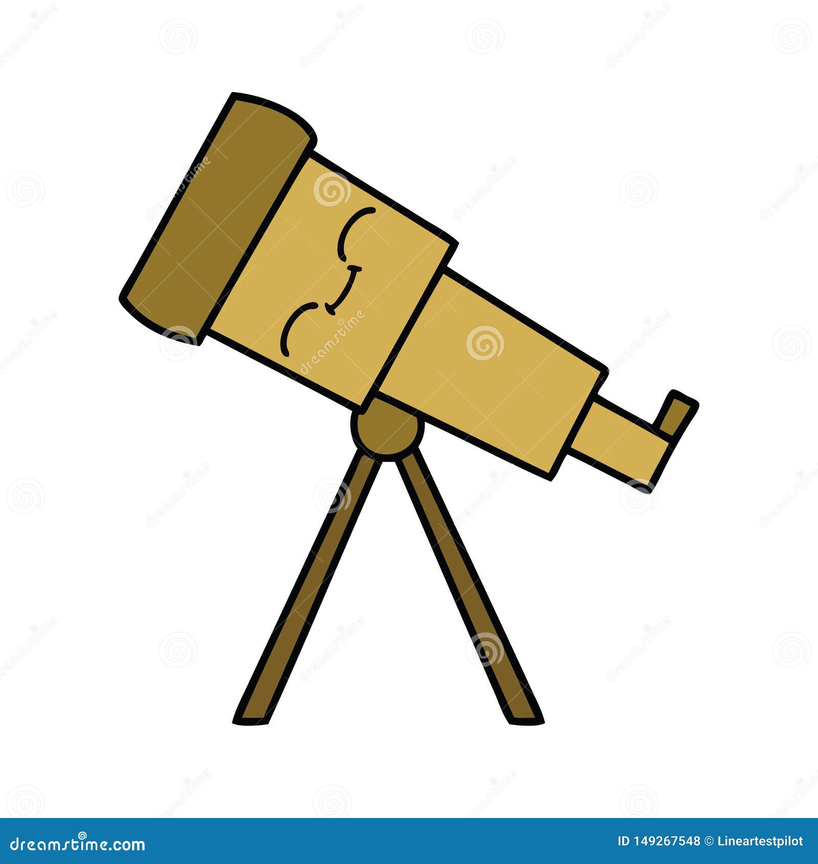 Cute cartoon telescope stock vector. Illustration of cartoon - 149267548