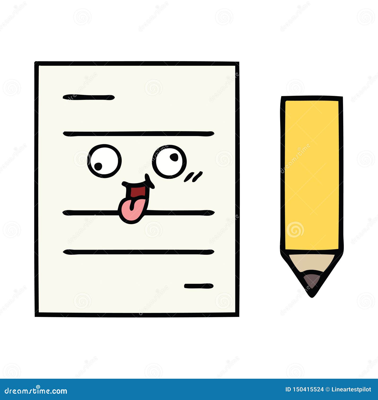 Cute Cartoon of a Test Paper Stock Vector - Illustration of paper, test ...