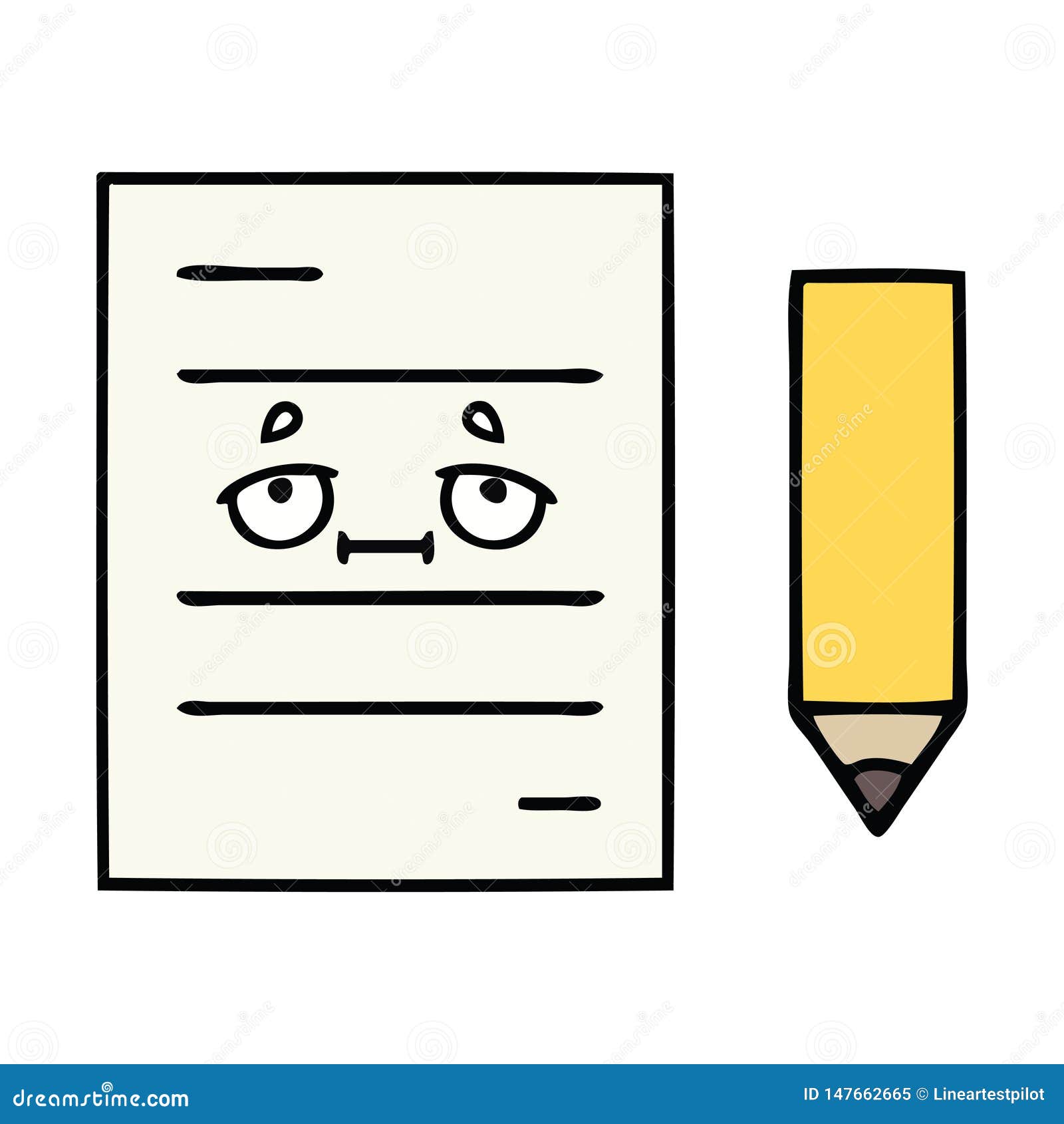 Cute cartoon test paper stock vector. Illustration of cute - 147662665