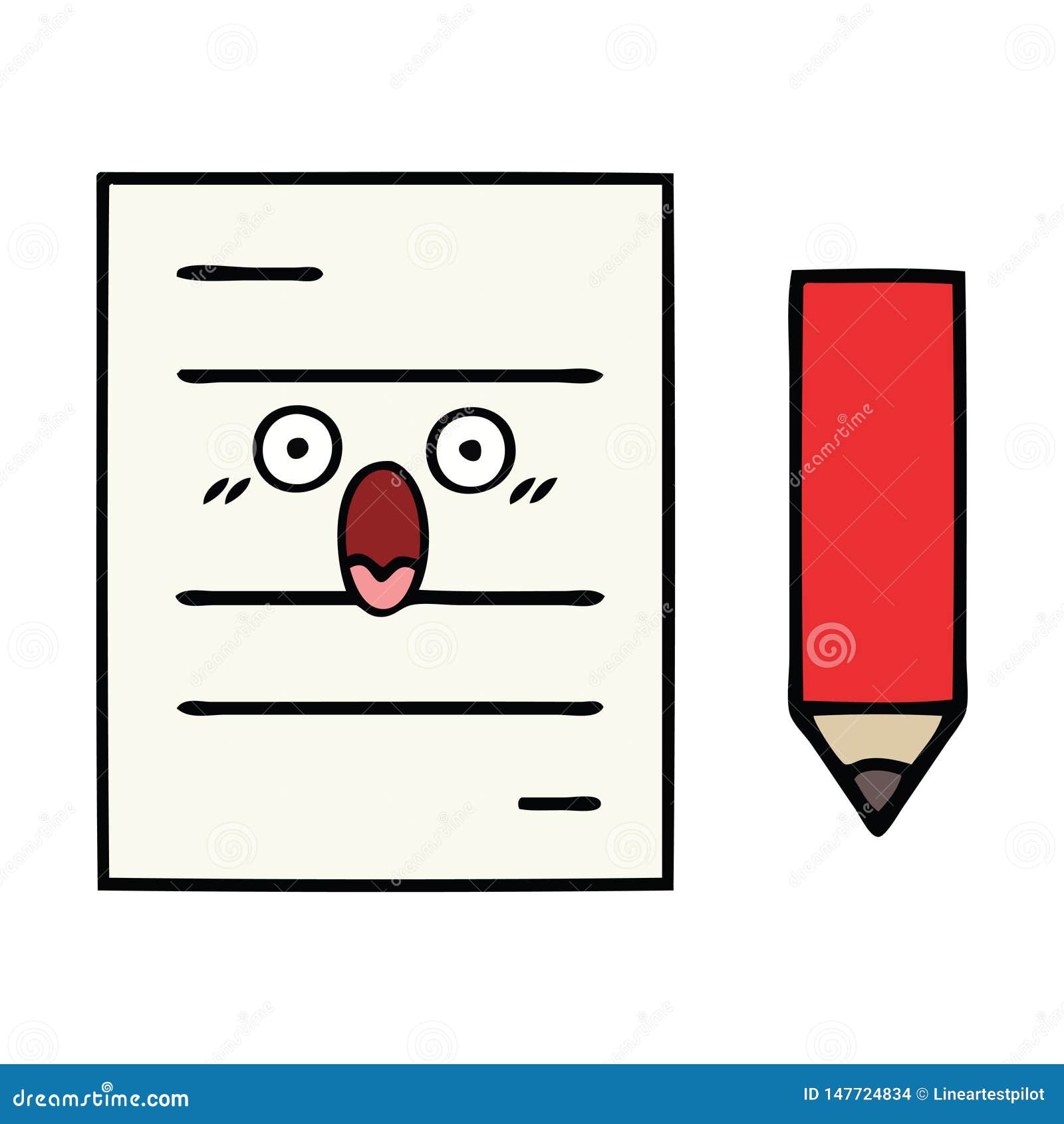 Cute cartoon test paper stock vector. Illustration of artwork - 147724834