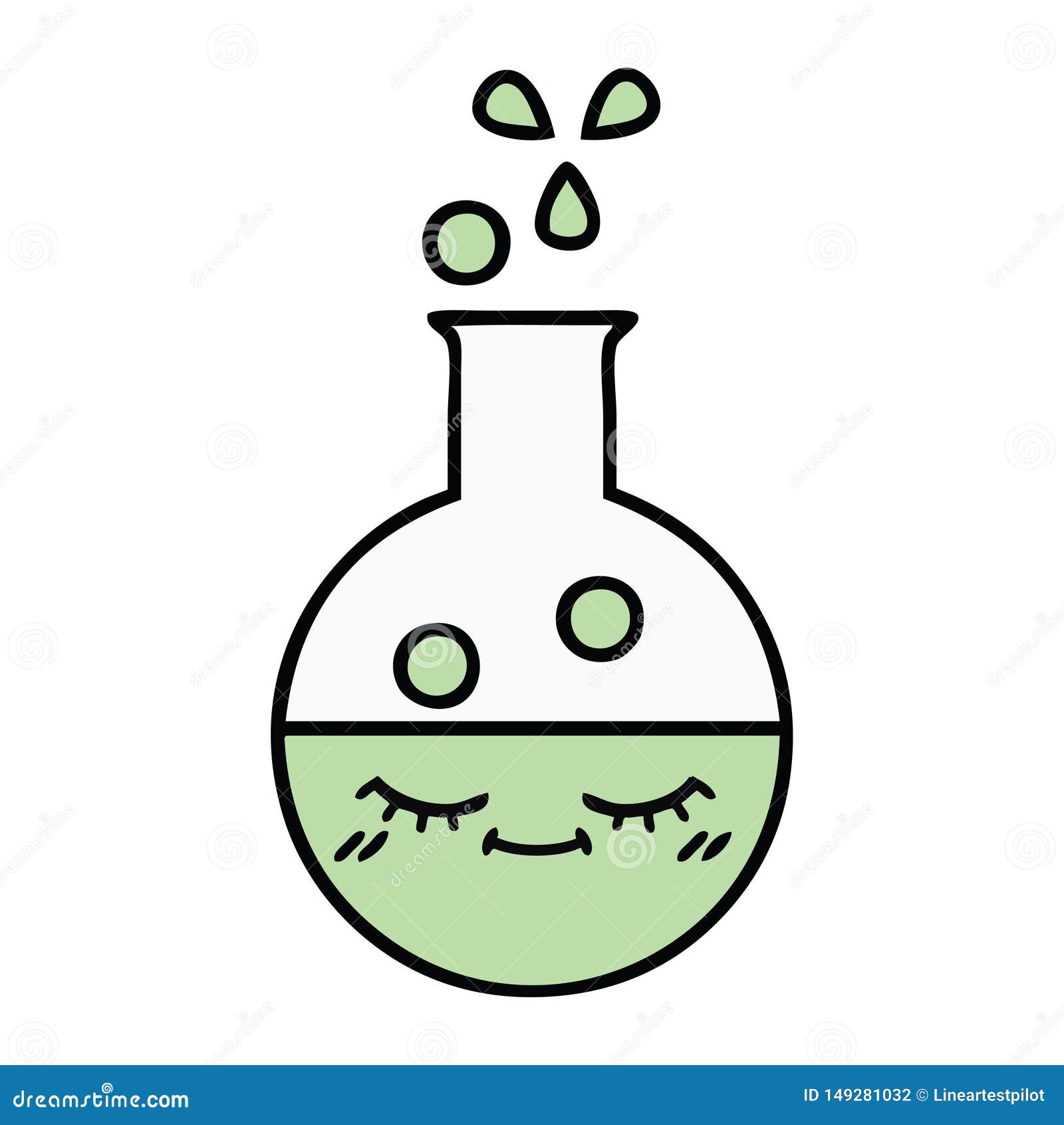 Cute cartoon test tube stock vector. Illustration of clipart - 149281032