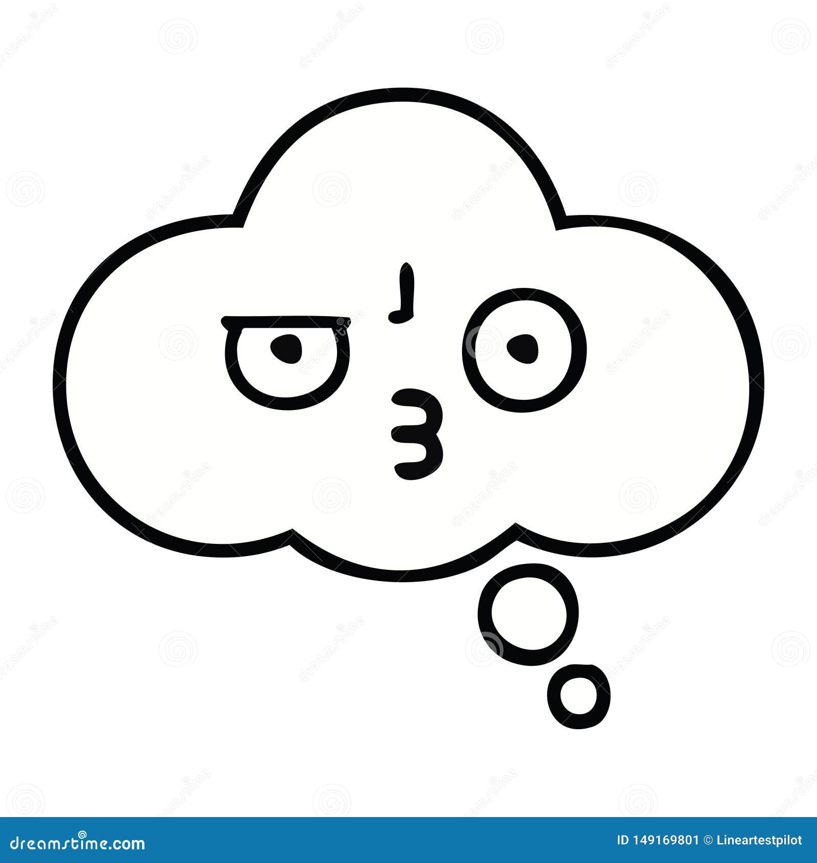 Cute Cartoon Thought Bubble Stock Vector - Illustration of drawing ...