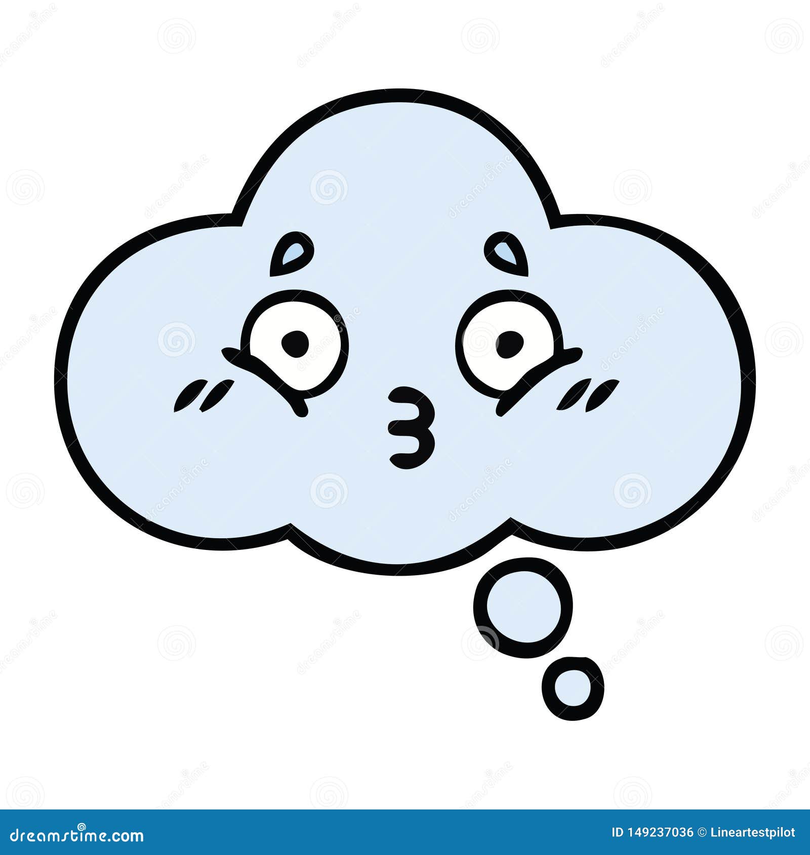 Cute Cartoon Thought Bubble Stock Vector - Illustration of study, think ...