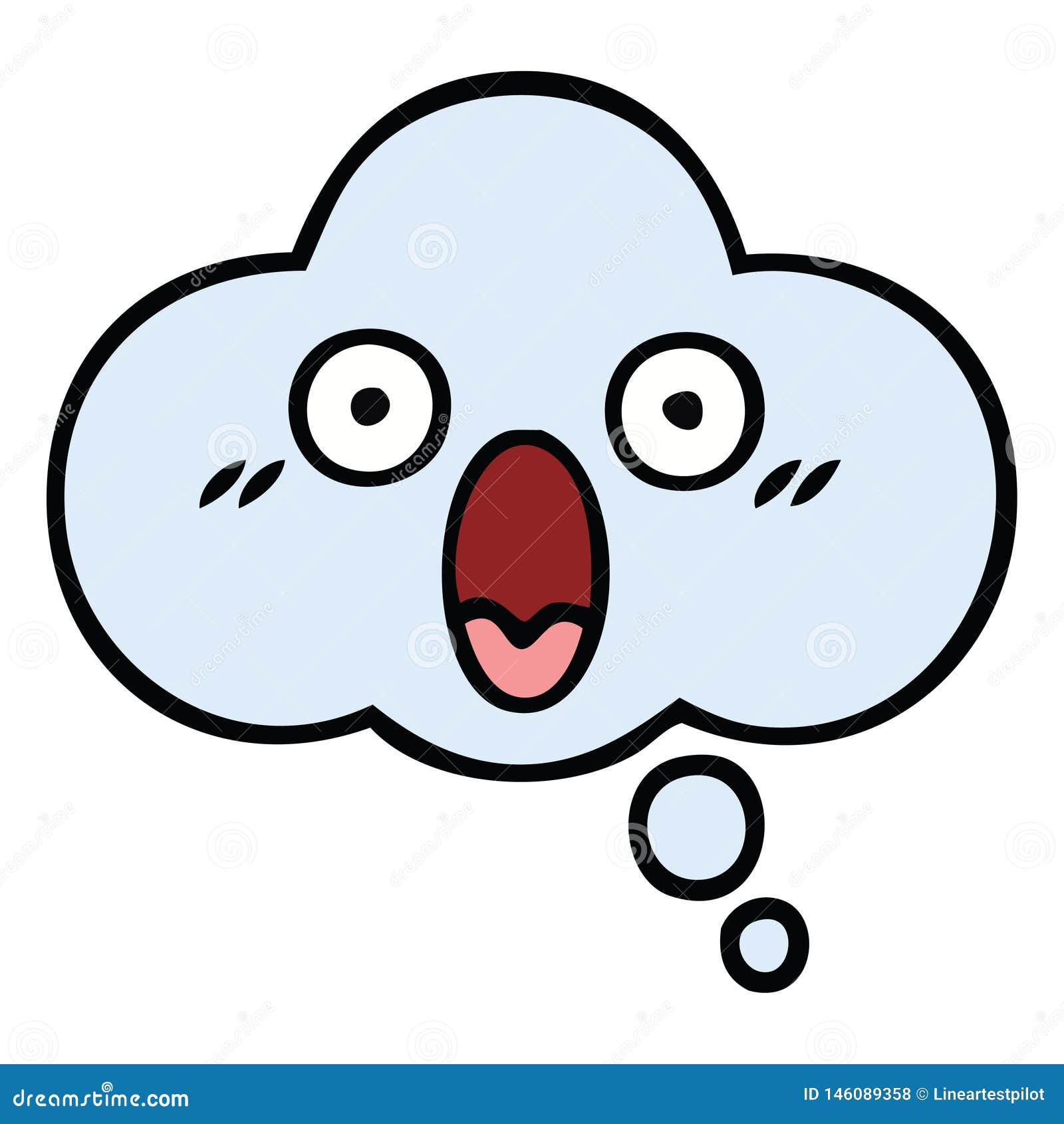 Cute Cartoon of a Thought Bubble Stock Vector - Illustration of quirky ...